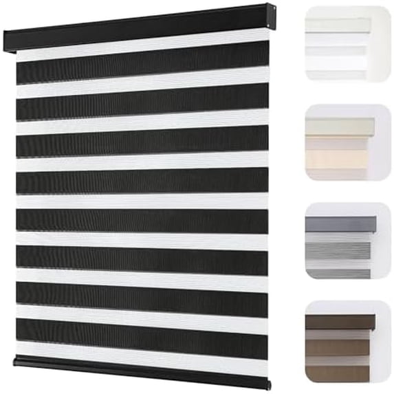 Cordless Zebra Blinds for Windows, Dual Layer Light Control Window ...
