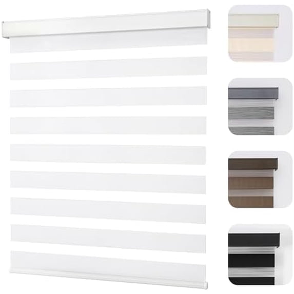 Cordless Zebra Blinds for Windows, Dual Layer Light Control Window ...