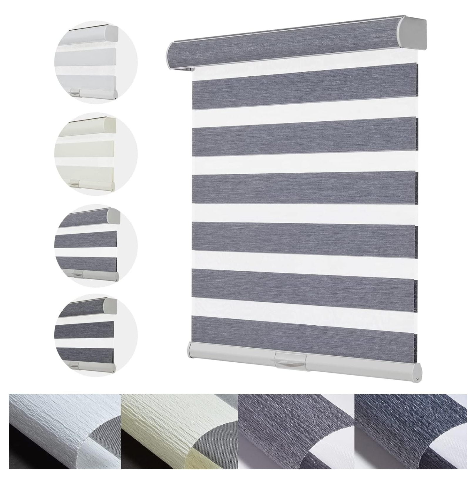 Cordless Zebra Blinds for Windows Shades with Jacquard Pattern Dual ...