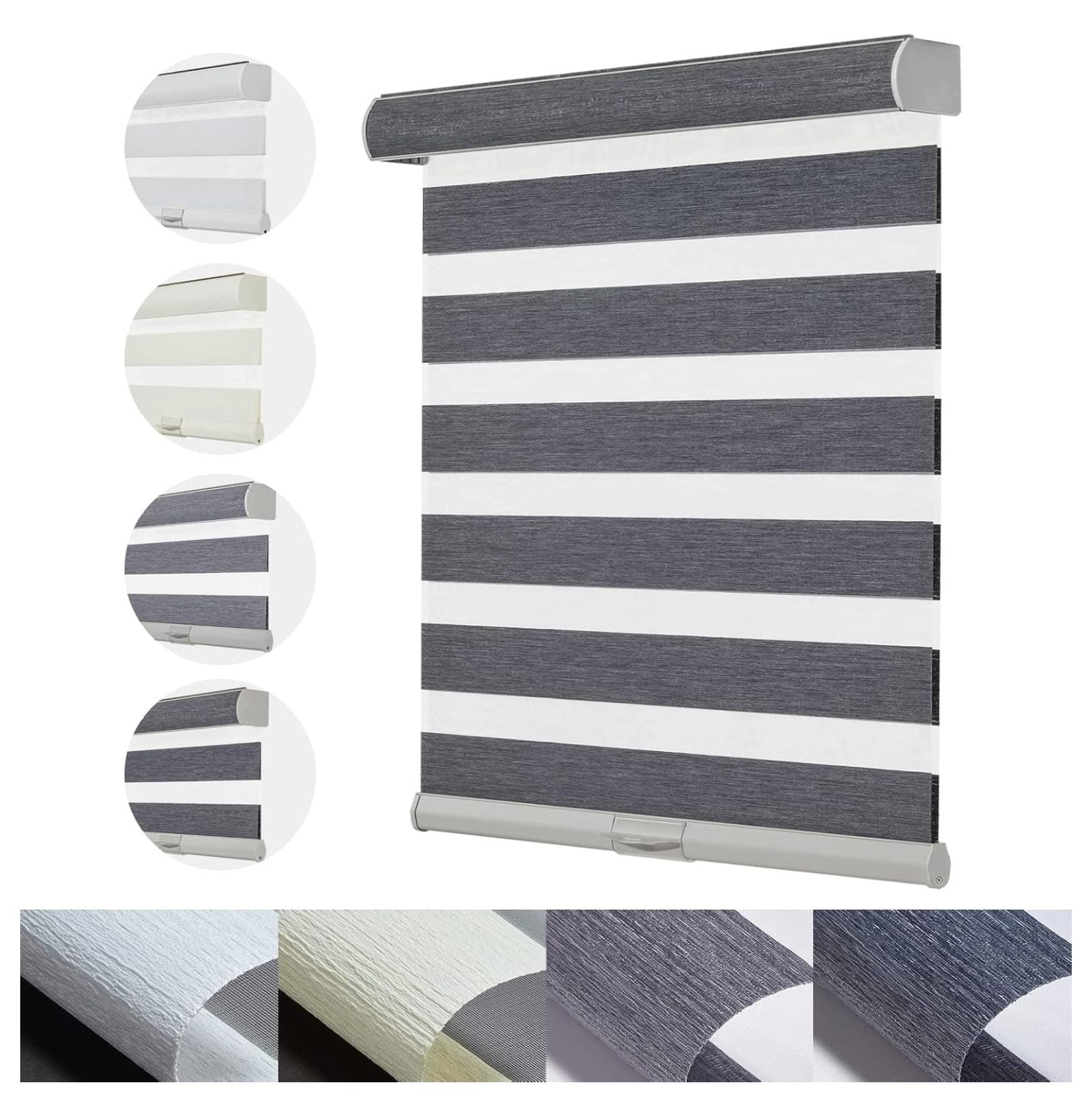 Cordless Zebra Blinds for Windows Shades with Jacquard Pattern Sheer ...