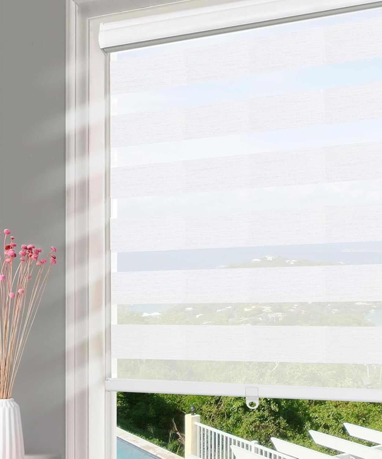 Cordless Zebra Blinds for Windows Free-Stop Roller Window Shades Light ...