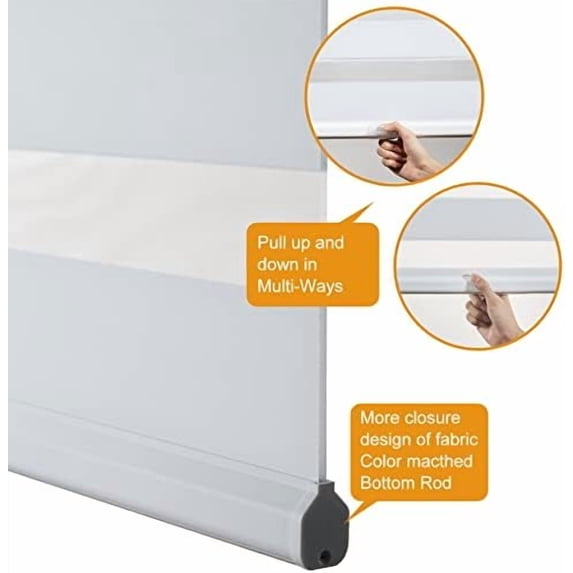 Cordless Zebra Roller Window Shades Free-Stop Roller Blinds (32" W X 72 ...