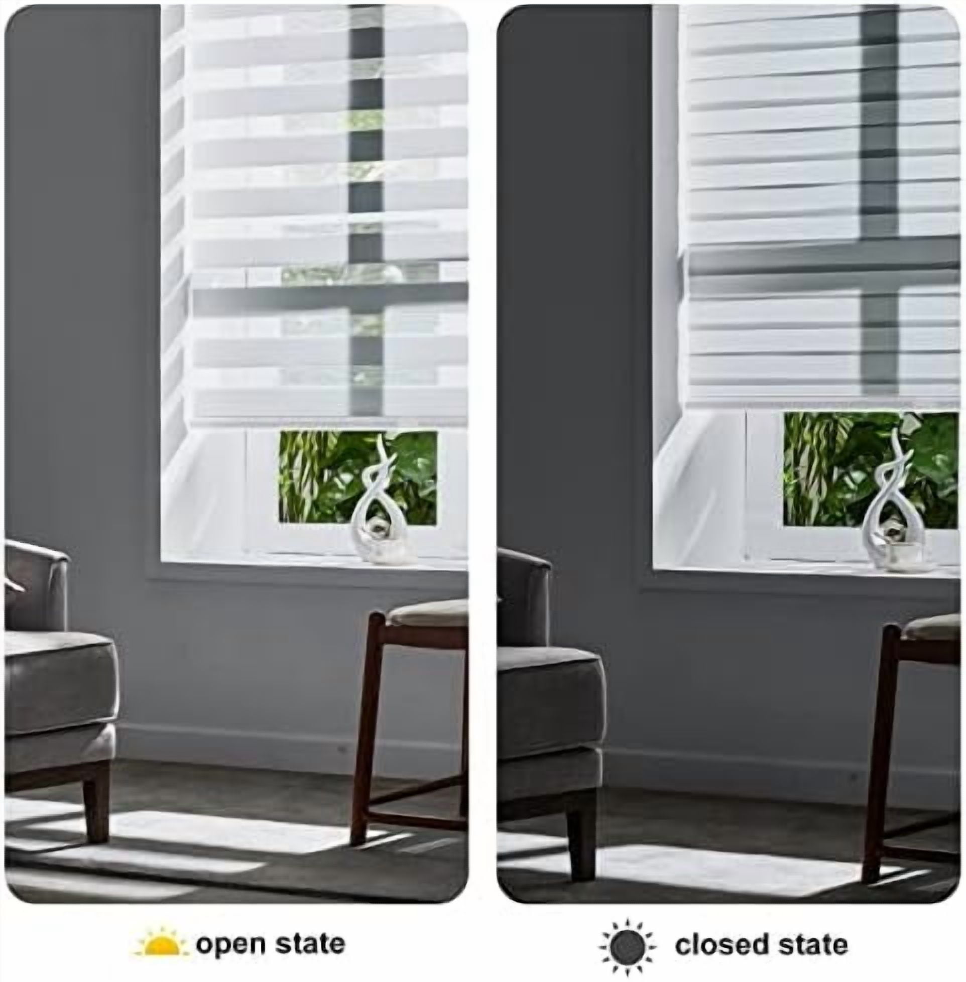 Cordless Zebra Shades (24" W X 64" H, White) Free-Stop Window Shades ...