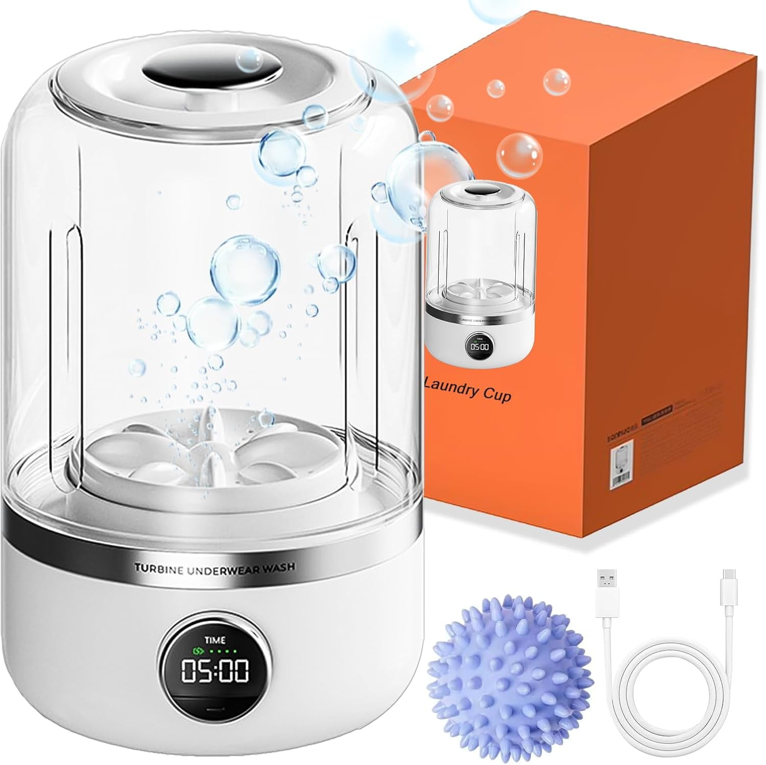 Cordless mini washing machine, USB rechargeable, gentle cycle, perfect ...