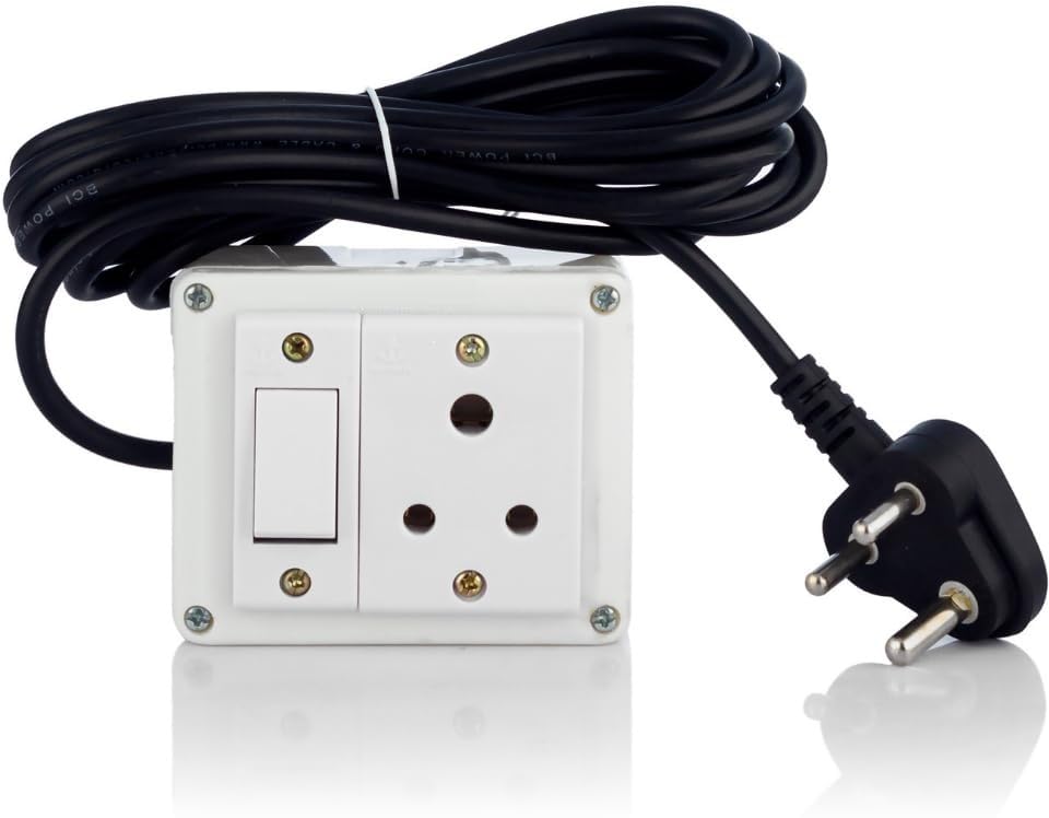 Cordnet Premium Extension Boardwith White One Socket One Swicth 2 Meter ...