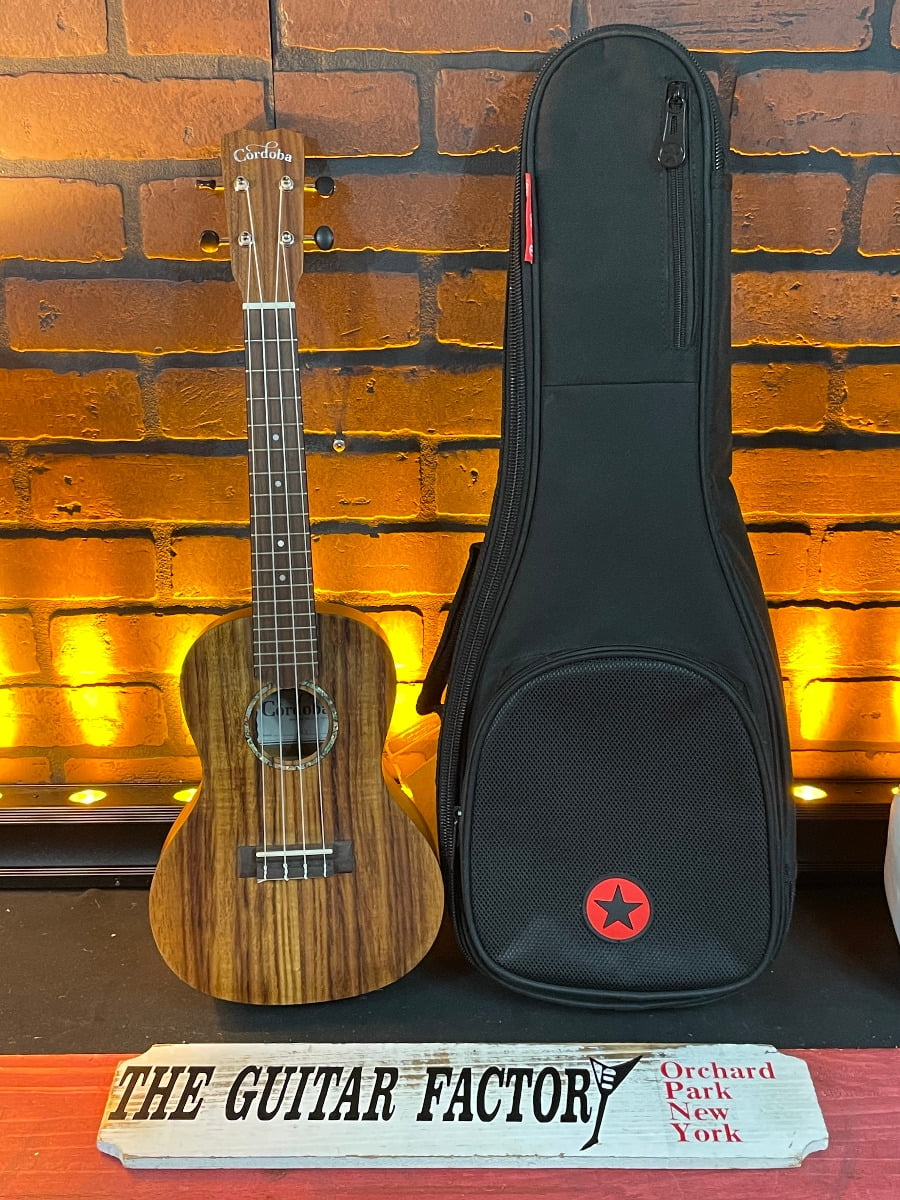 Cordoba 28C-E Concert Koa Acoustic-Electric Ukulele Natural w/ Gig Bag ...