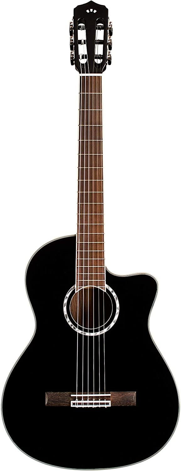 Cordoba Fusion 5 Jet Acoustic-Electric Cutaway Nylon String Guitar, Jet ...
