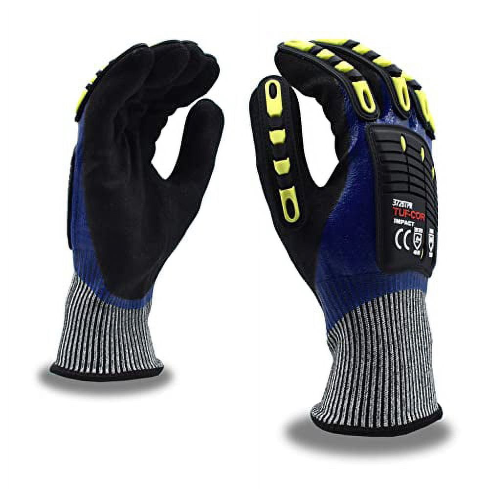 10 Pack Of Cordova 3726tprxl Tuf Cor Impact Work Gloves 13 Gauge Hppe