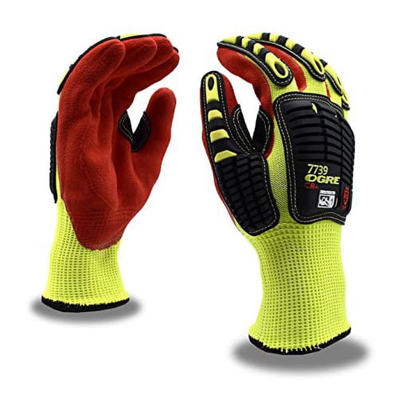 Cordova 7739M OGRE-CR+ 13-Gauge Gloves, Hi-Vis Yellow HPPE/Glass Shell ...