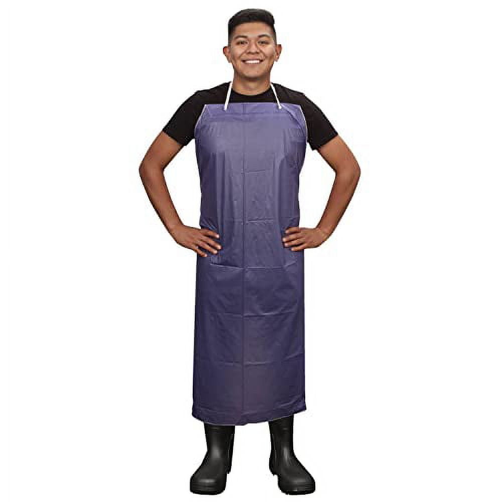 Cordova RA04B48 4 Mil Blue Vinyl Apron, Tie Strings & Sewn Edges, 36 ...