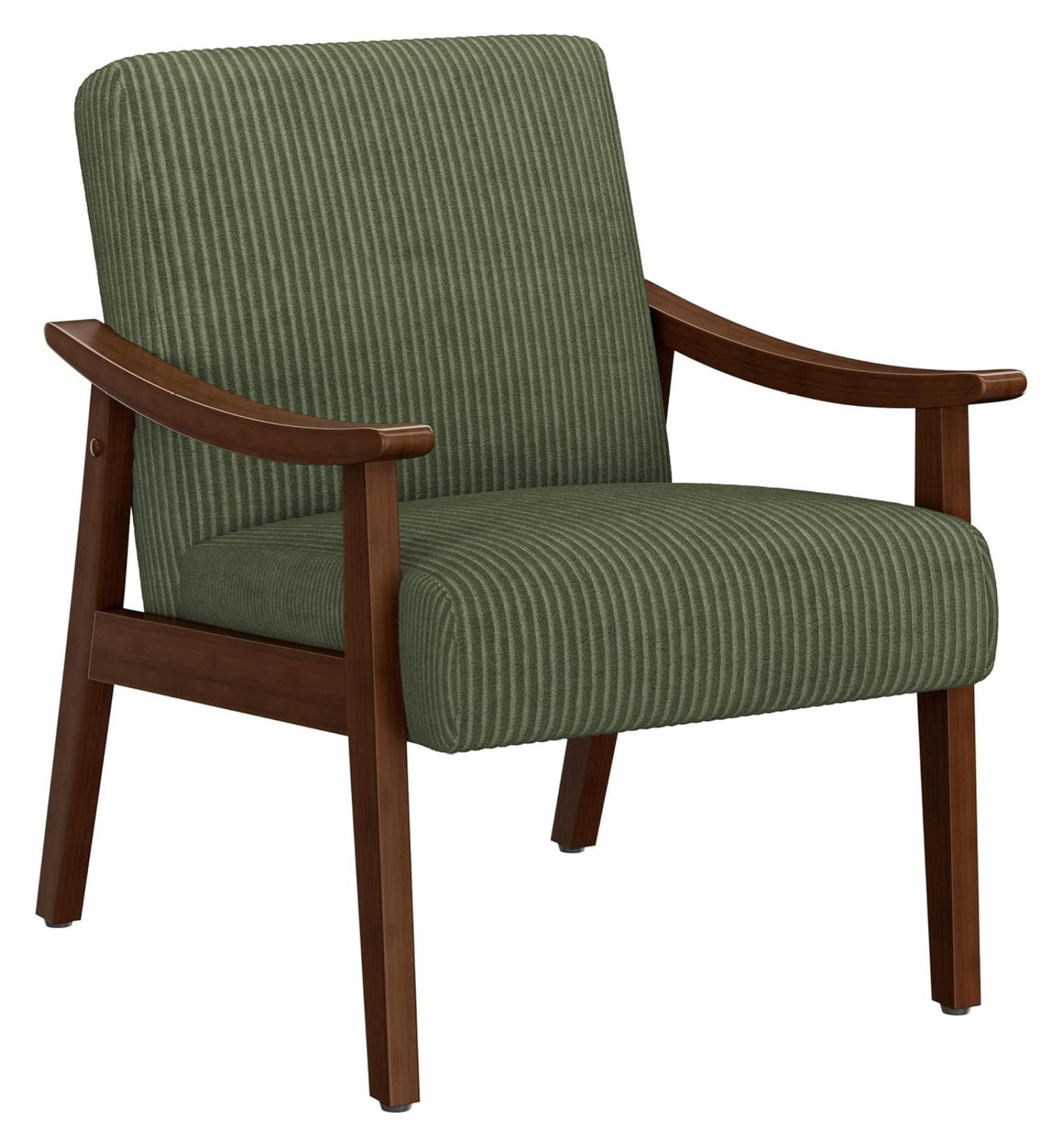 Corduroy Accent Chair, -Century Modern Armchair with Solid Wood Legs ...