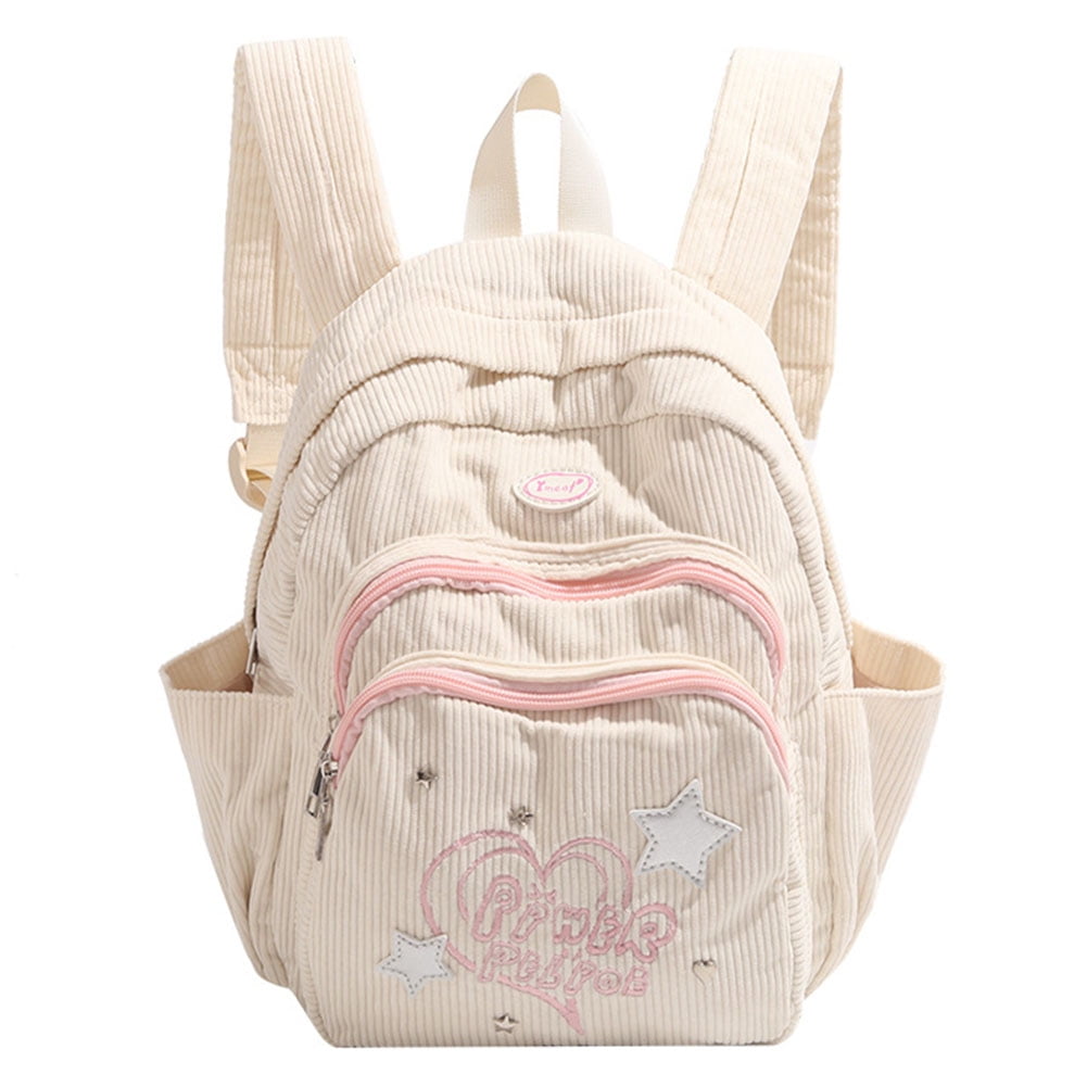 Corduroy Backpack Fashion Students Backpack Y2K Stylish Knapsack Cute ...