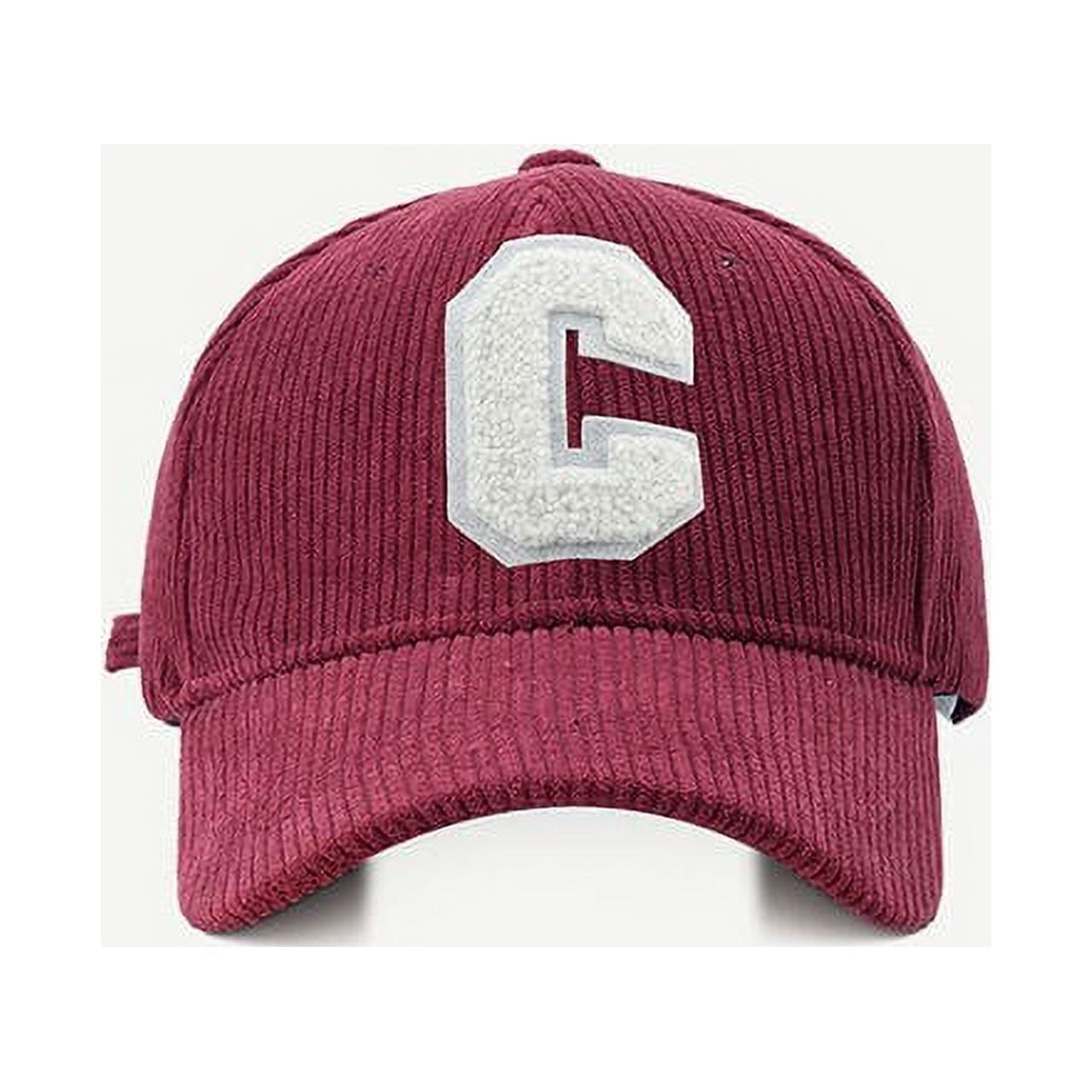 Corduroy Baseball Cap for Men Trendy Letter C Label Winter Cap for ...