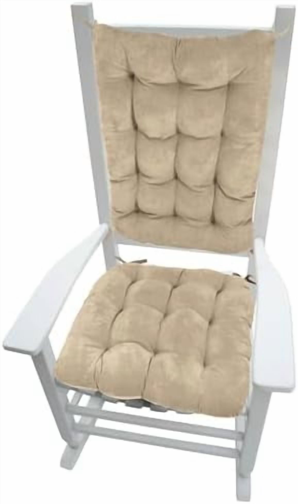 Corduroy Beige Rocking Chair Cushions - Extra-Large Jumbo - Latex Foam ...