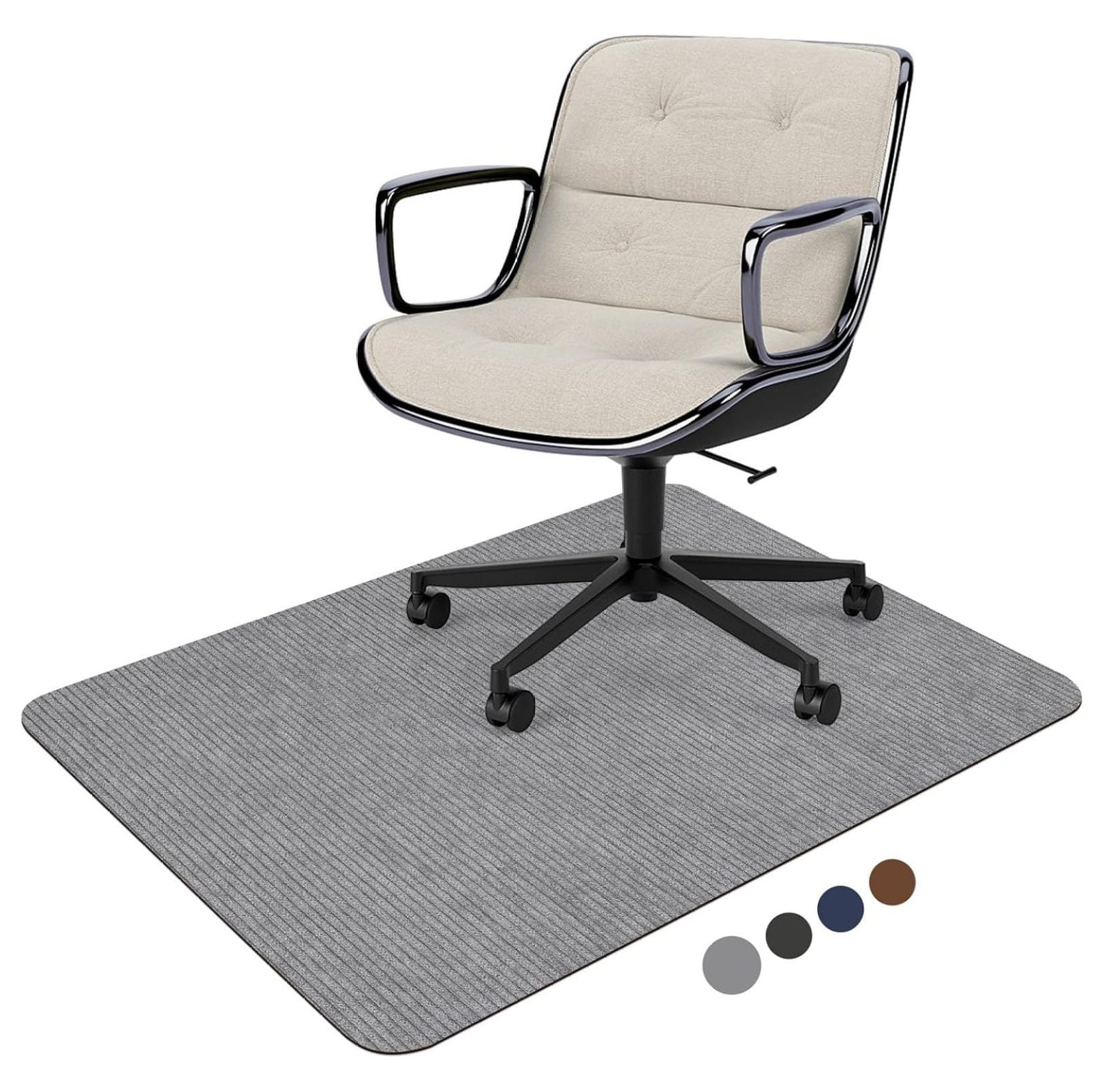 Corduroy Chair Mat for Hardwood Floor, 55"x35" Office Chair Mat Desk ...