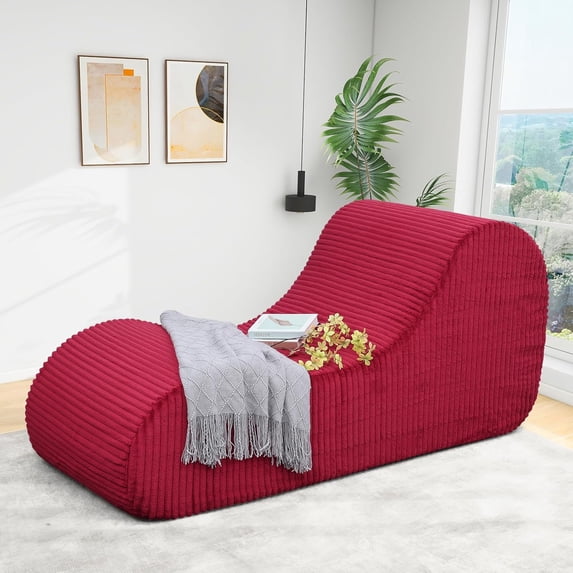 Corduroy Chaise Lounge Chair Couch Indoor Boneless Oversized High ...
