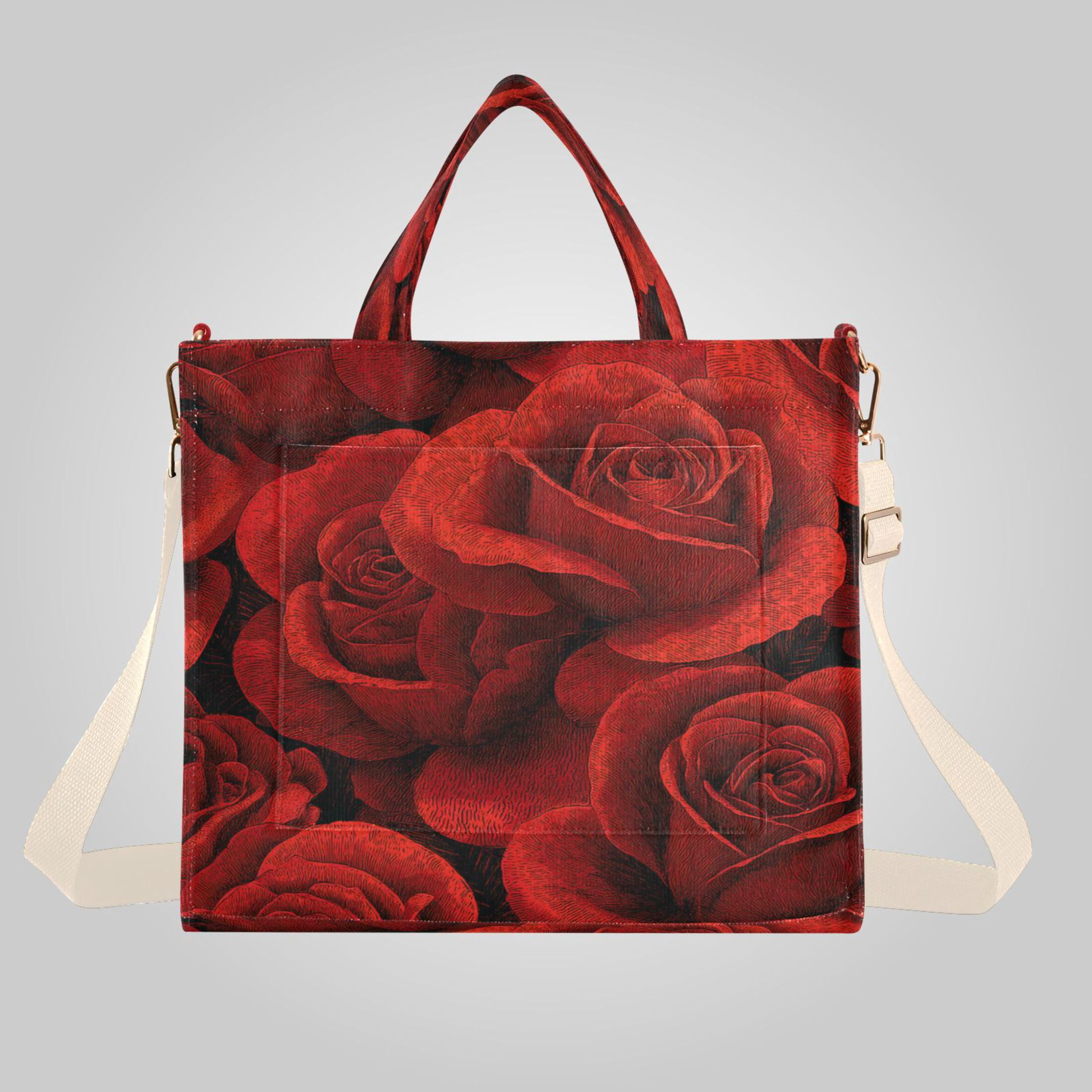 Corduroy Composite Fabric Tote Bag Magnetic Snap Large Capacity ...