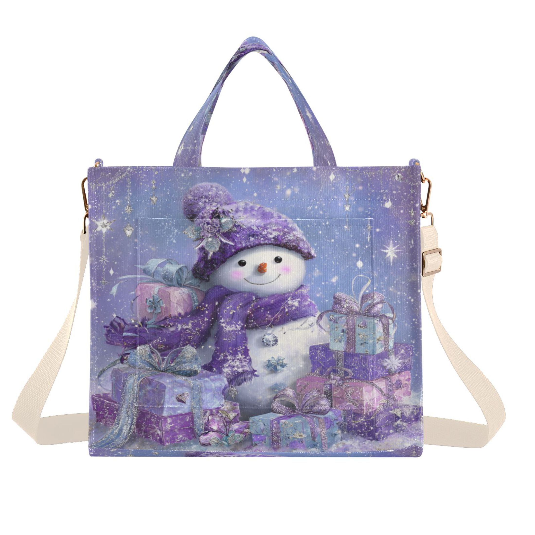 Corduroy Composite Fabric Tote Bag Magnetic Snap Large Capacity Crossbody Bag Beige Shoulder ...