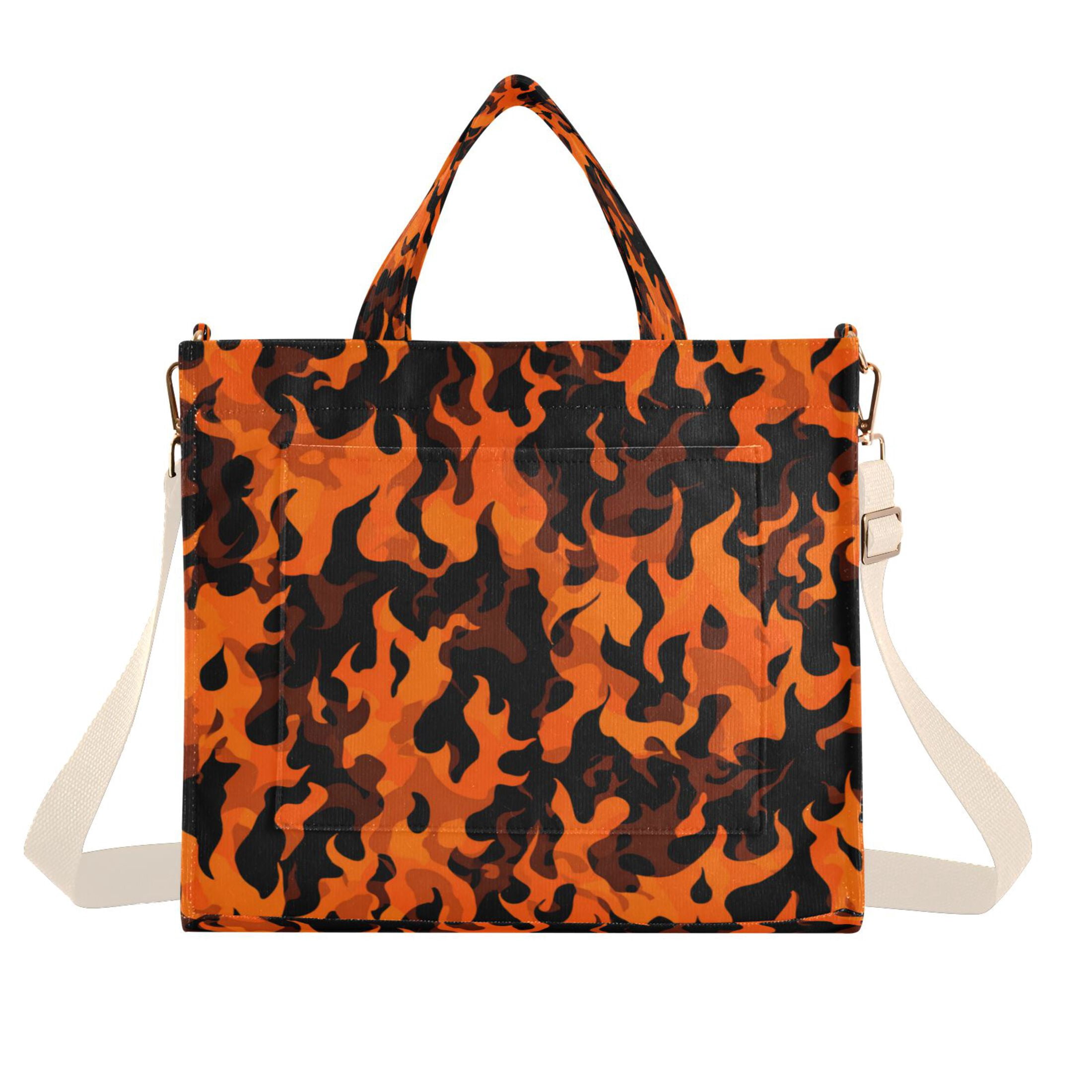 Corduroy Composite Fabric Tote Bag Magnetic Snap Large Capacity ...