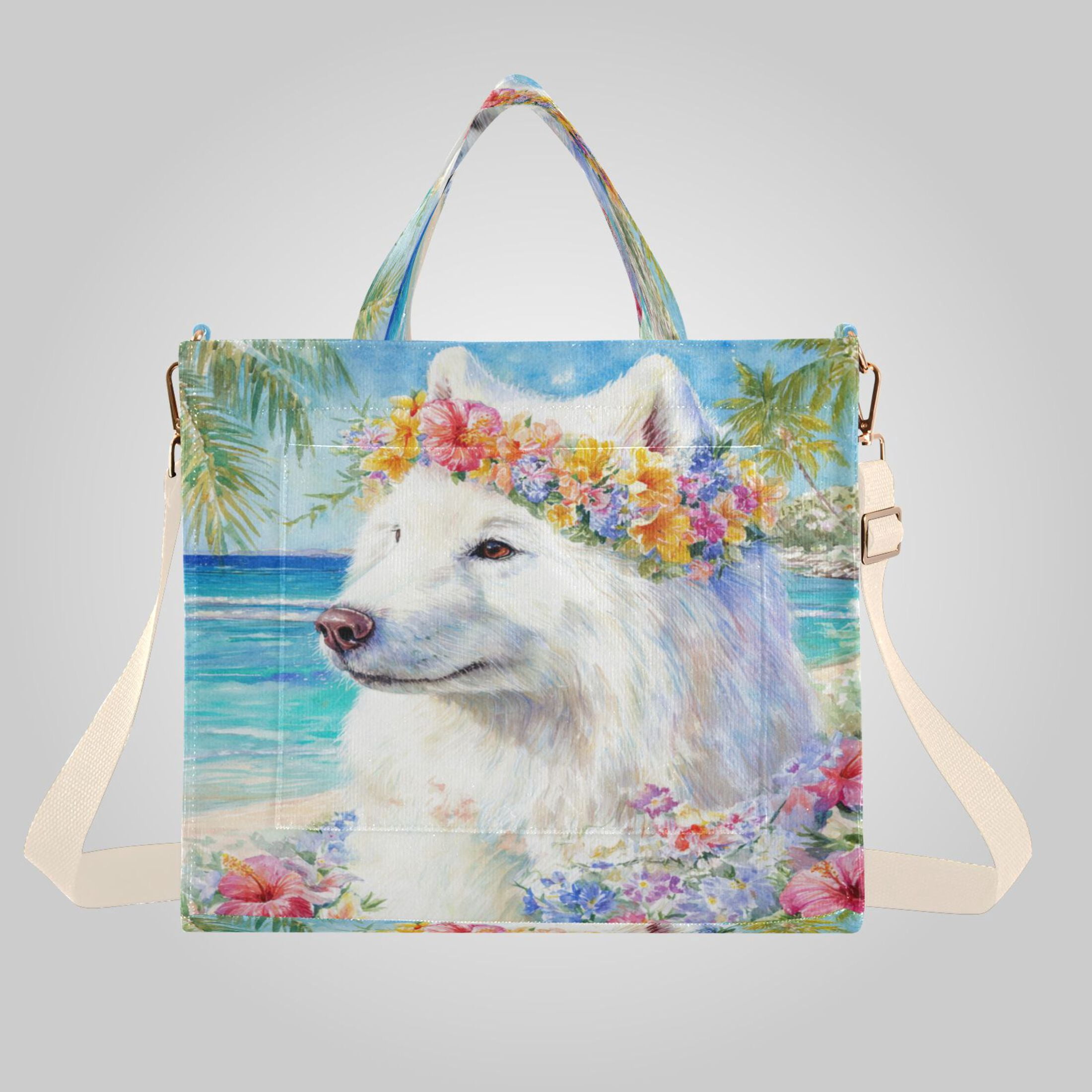 Corduroy Composite Fabric Tote Bag Magnetic Snap Large Capacity ...