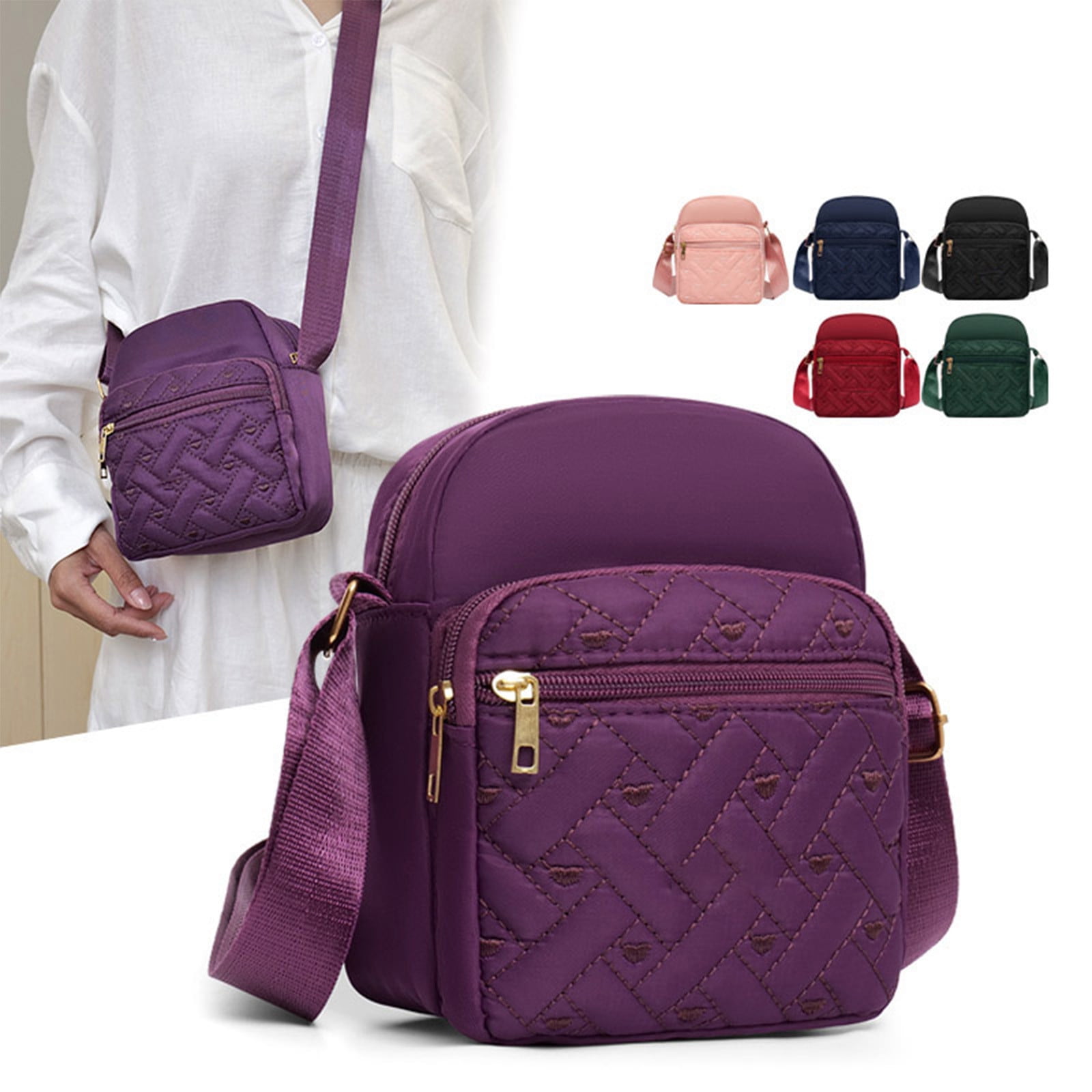 Corduroy Crossbody Bag, Lightweight Adjustable Shoulder Purse for Women ...