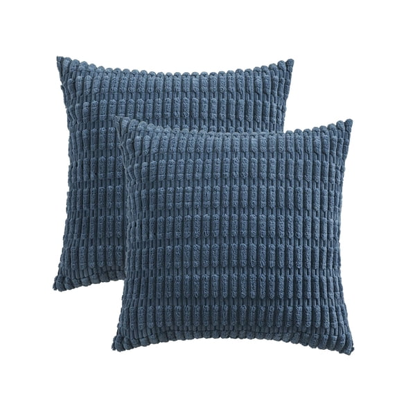 Corduroy Decorative Throw Pillow Covers Pack of 2, 18x18 Inch Soft ...