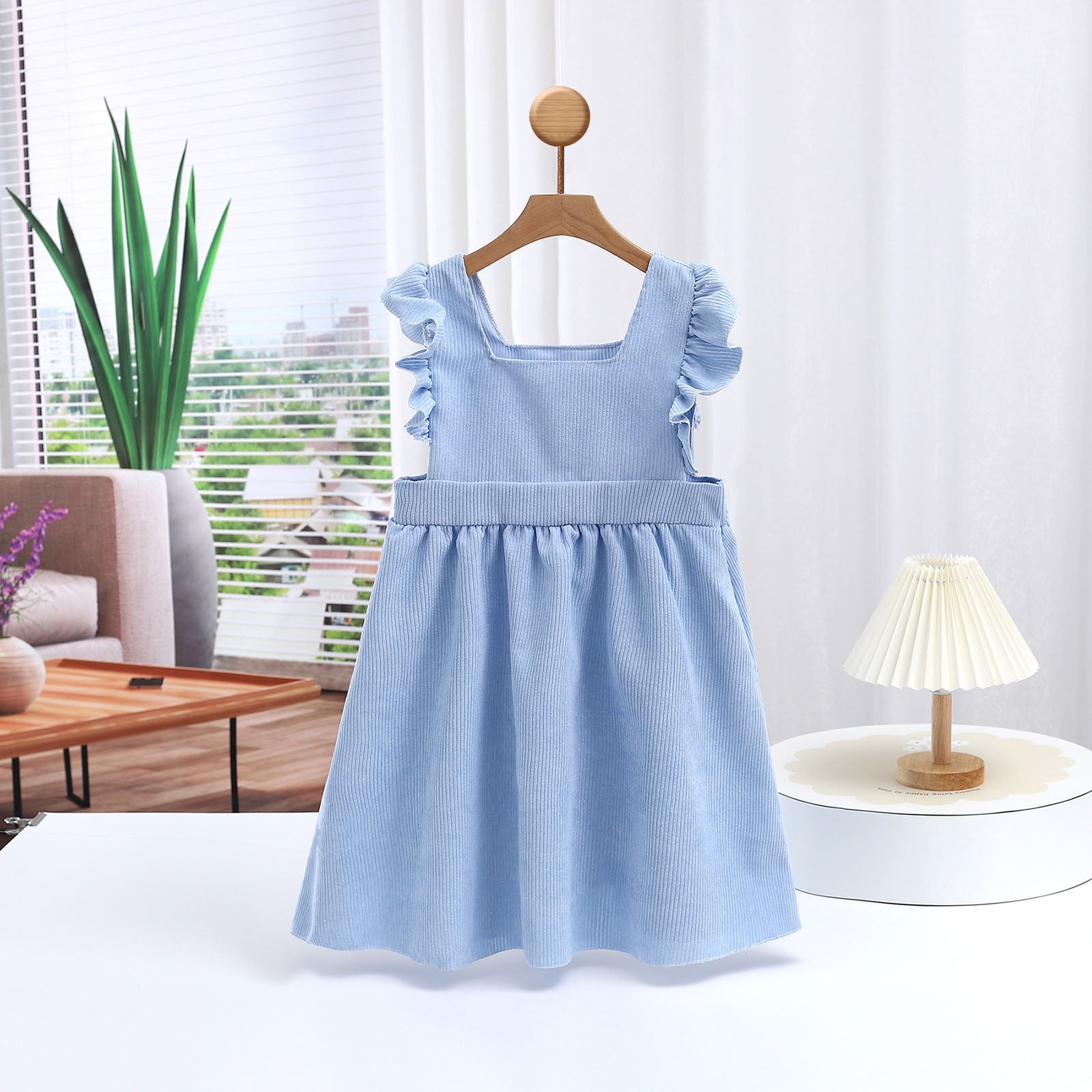 Corduroy-Dresses for Girls Size 2-10 Cute Ruffle Sleeveless Sundresses ...