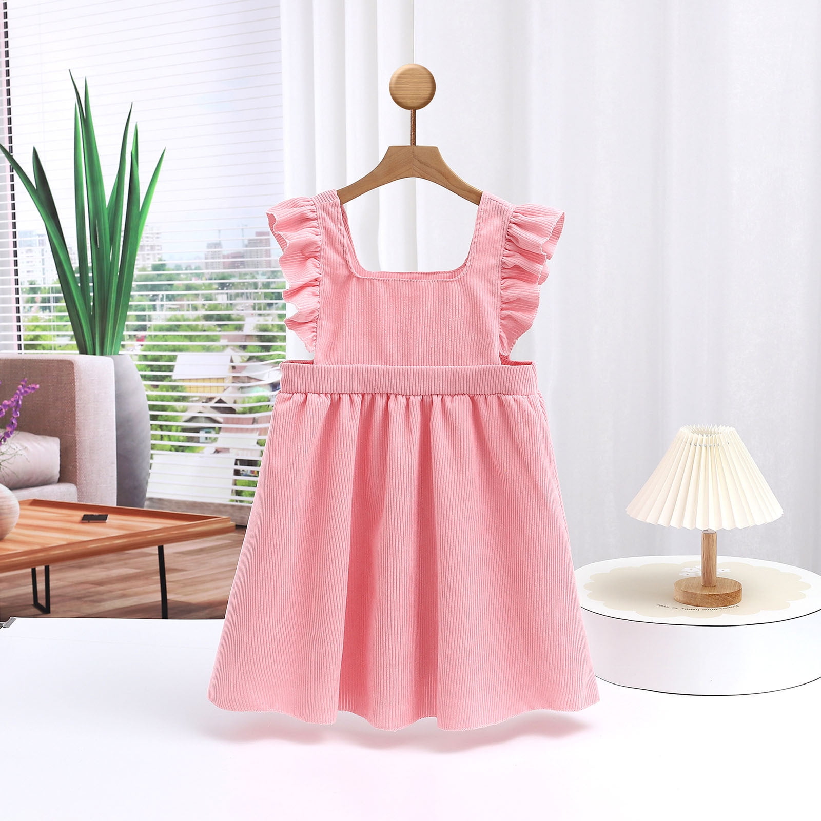 Corduroy-Dresses for Girls Size 2-10 Cute Ruffle Sleeveless Sundresses ...