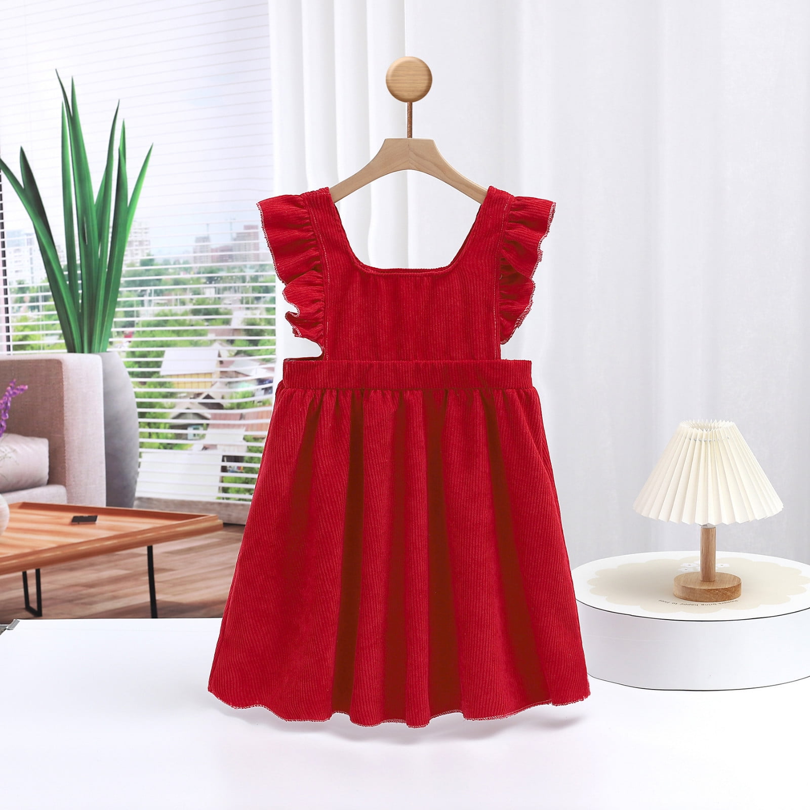 Corduroy-Dresses for Girls Size 2-10 Cute Ruffle Sleeveless Sundresses ...