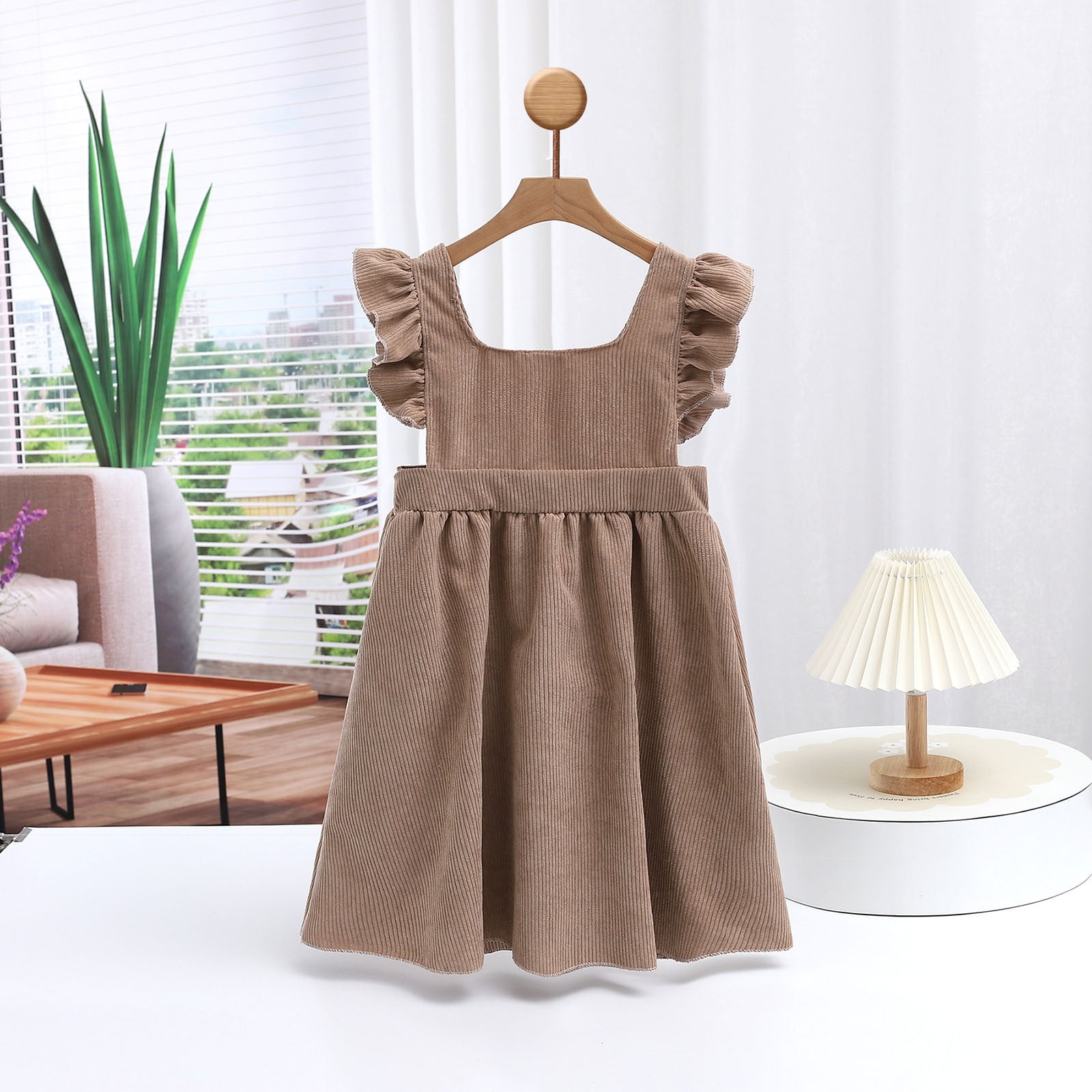 Corduroy-Dresses for Girls Size 2-10 Cute Ruffle Sleeveless Sundresses ...