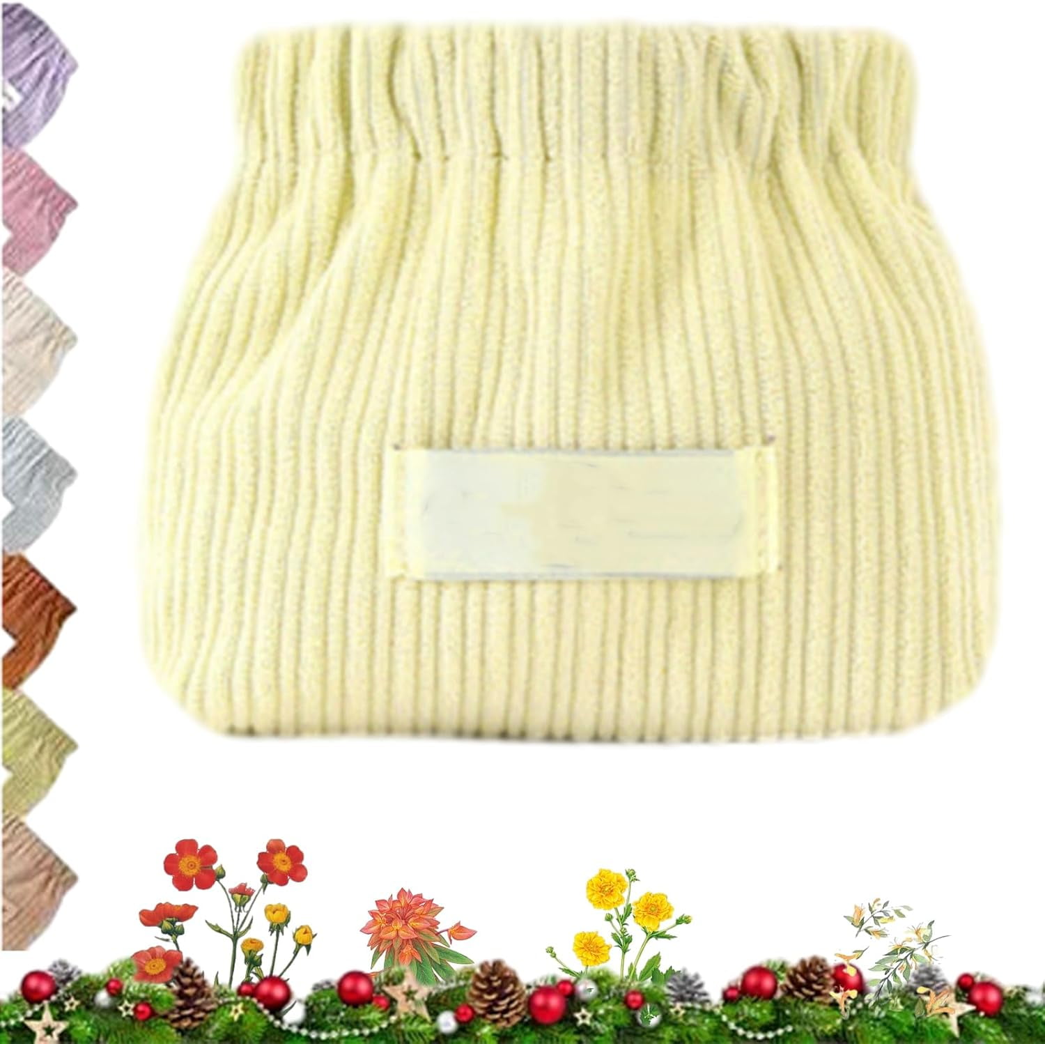 Corduroy Elastic Storage Bag and Hair Tie Organizer, Portable Large ...