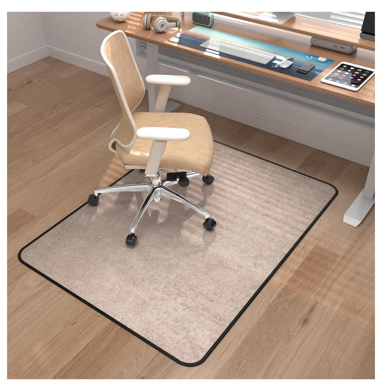 Corduroy Heavy Duty Office Chair Mat for Carpet & Hardwood Floors, Tri ...