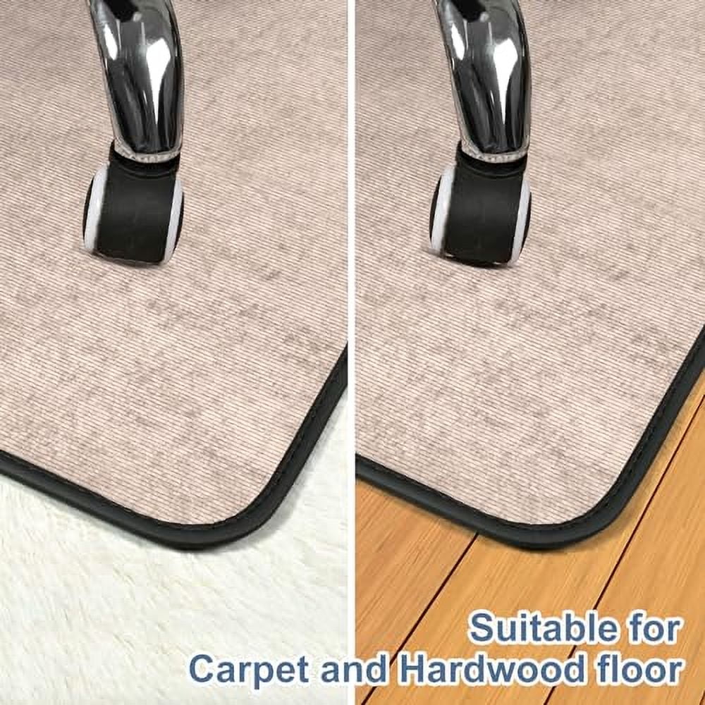 Corduroy Heavy Duty Office Chair Mat for Carpet & Hardwood Floors, Tri ...