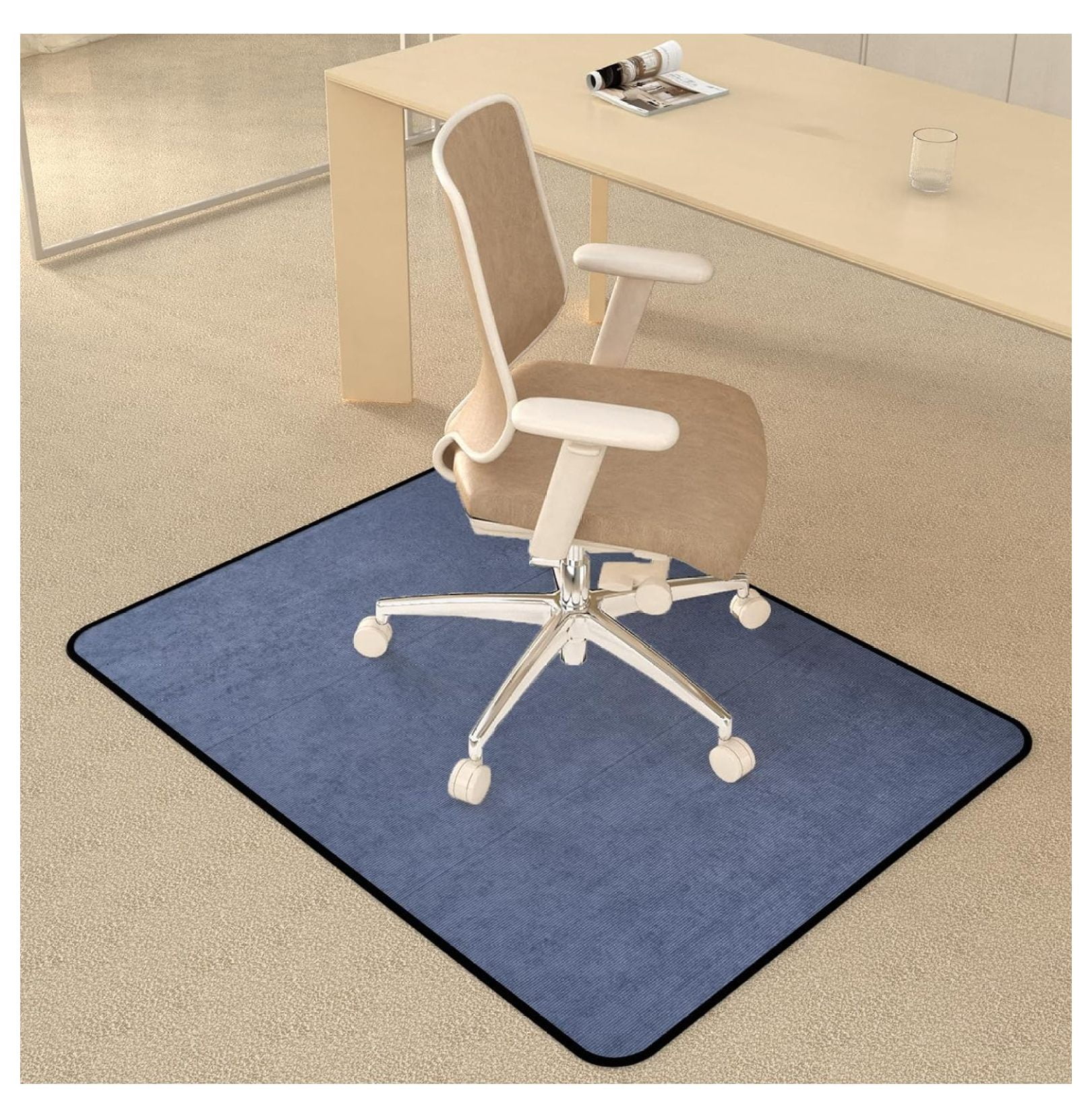 Corduroy Heavy Duty Office Chair Mat for Carpet & Hardwood Floors, Desk ...
