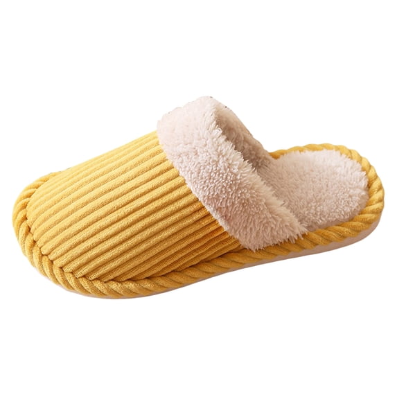 Corduroy House Slippers for Women Men Wide Toe Box Memory Foam Fuzzy ...