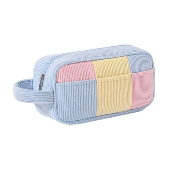Corduroy Large Capacity Cosmetic Bag, durable zipper beauty pouch ...