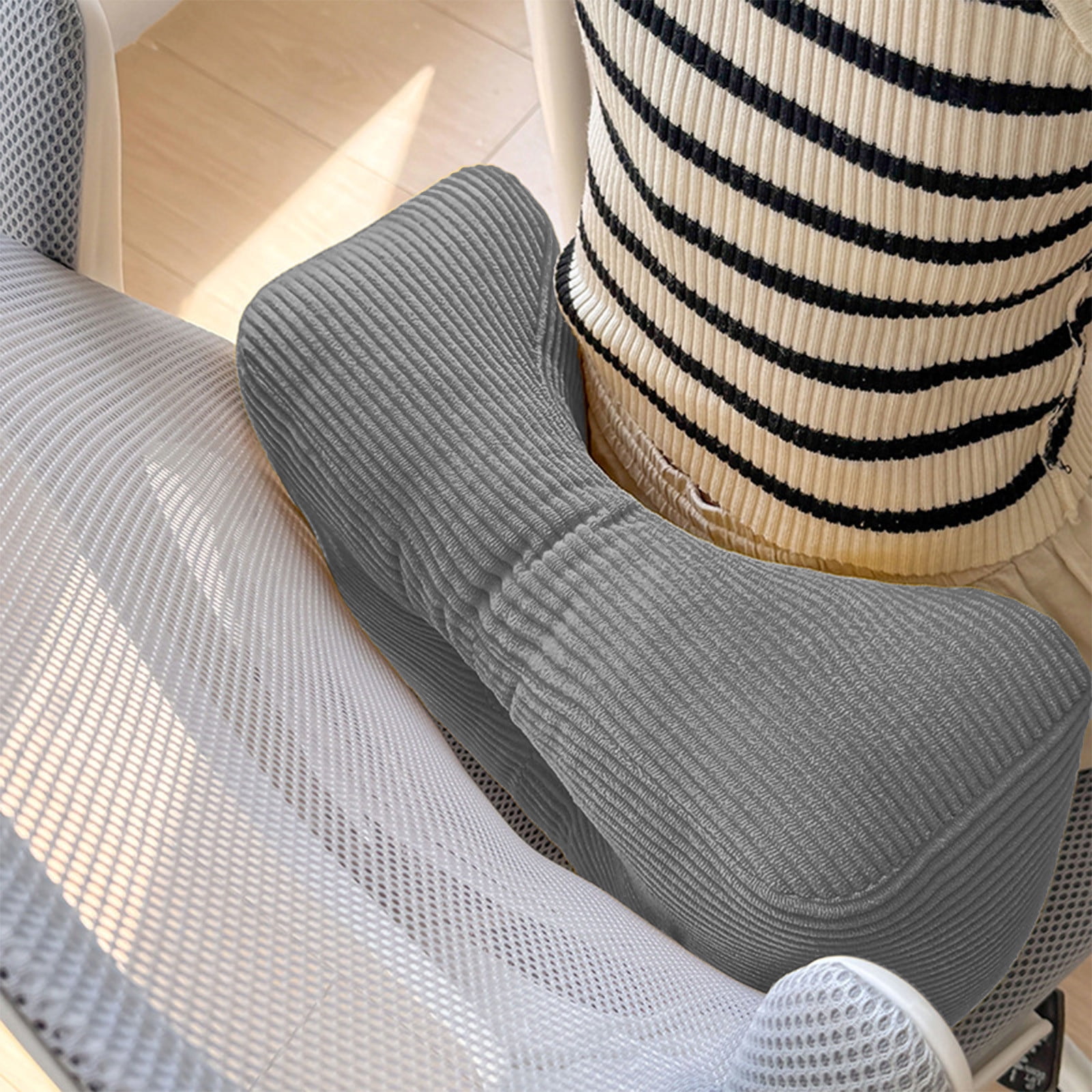 Corduroy Lumbar Support Pillow, Ergonomic Office Chair Back Cushion ...