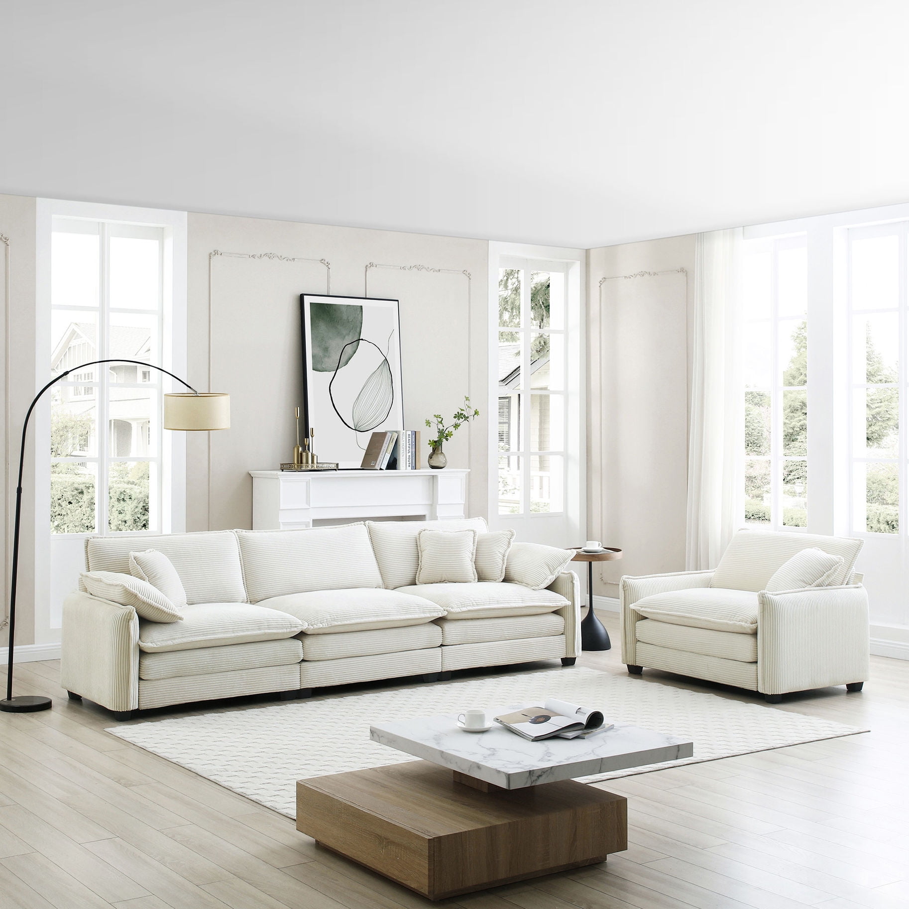 Corduroy Material - Flexible Combination - Home Cinema Sofa Set for ...