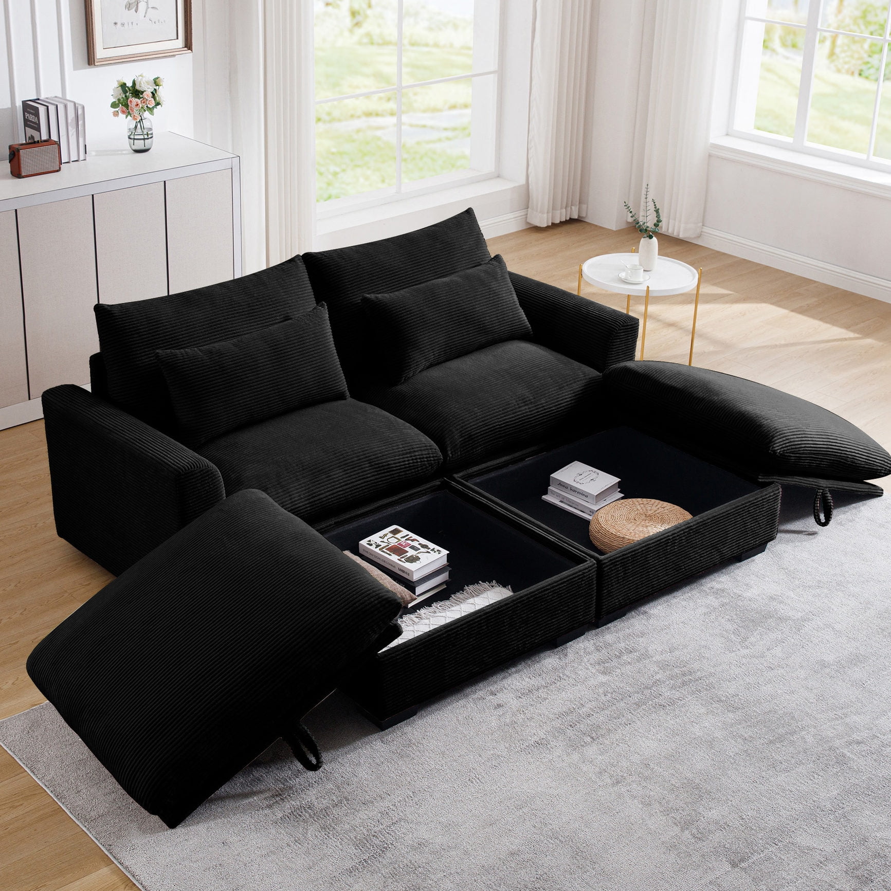 Corduroy Material Sofa - Flexible Combination of Styles - Living and ...