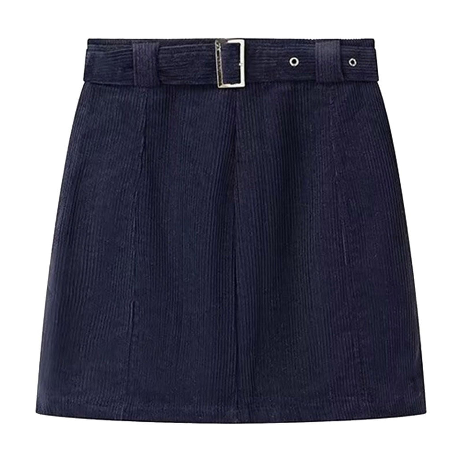 Corduroy Mini Skirt for Women Solid Color Fashion Basic High Waisted A ...