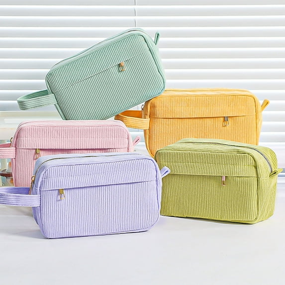 Corduroy Pencil Case Large Capacity Organizer Bag | Durable Refined ...