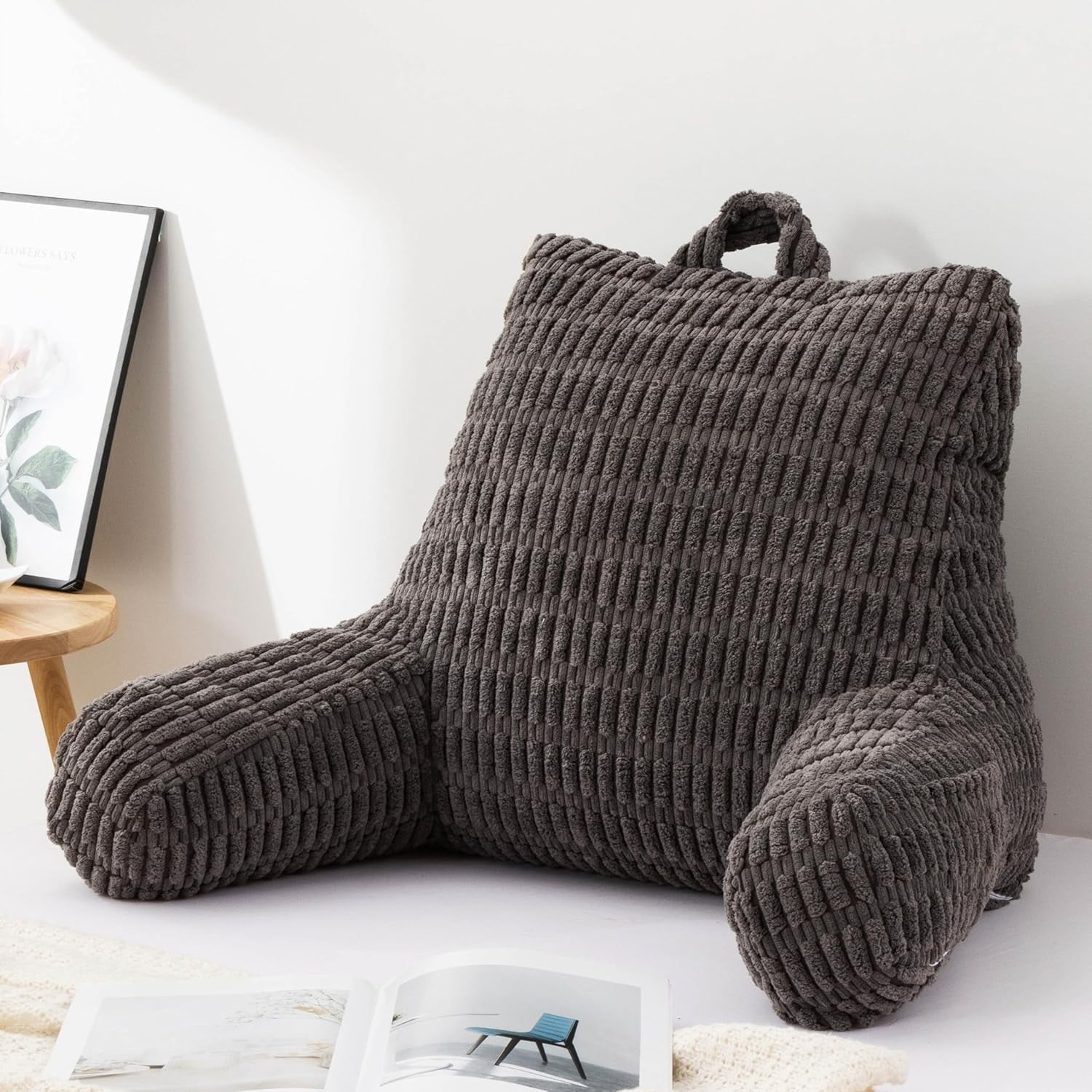 Corduroy Reading Pillow Bed Wedge Large Adult Backrest Lounge Cushion ...
