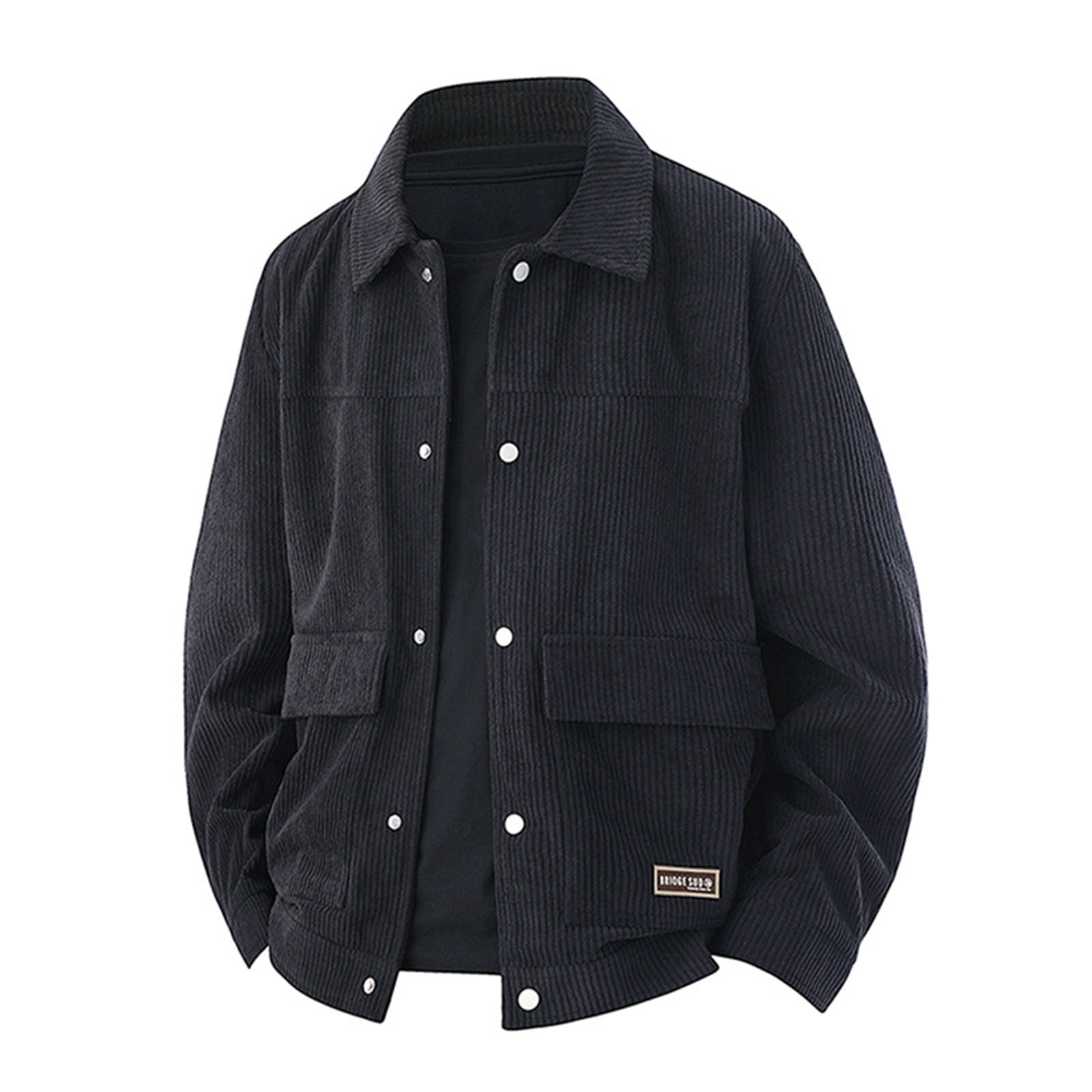 Corduroy-Shirts for Men Long Sleeve Button-Down Shackets Shirt with ...