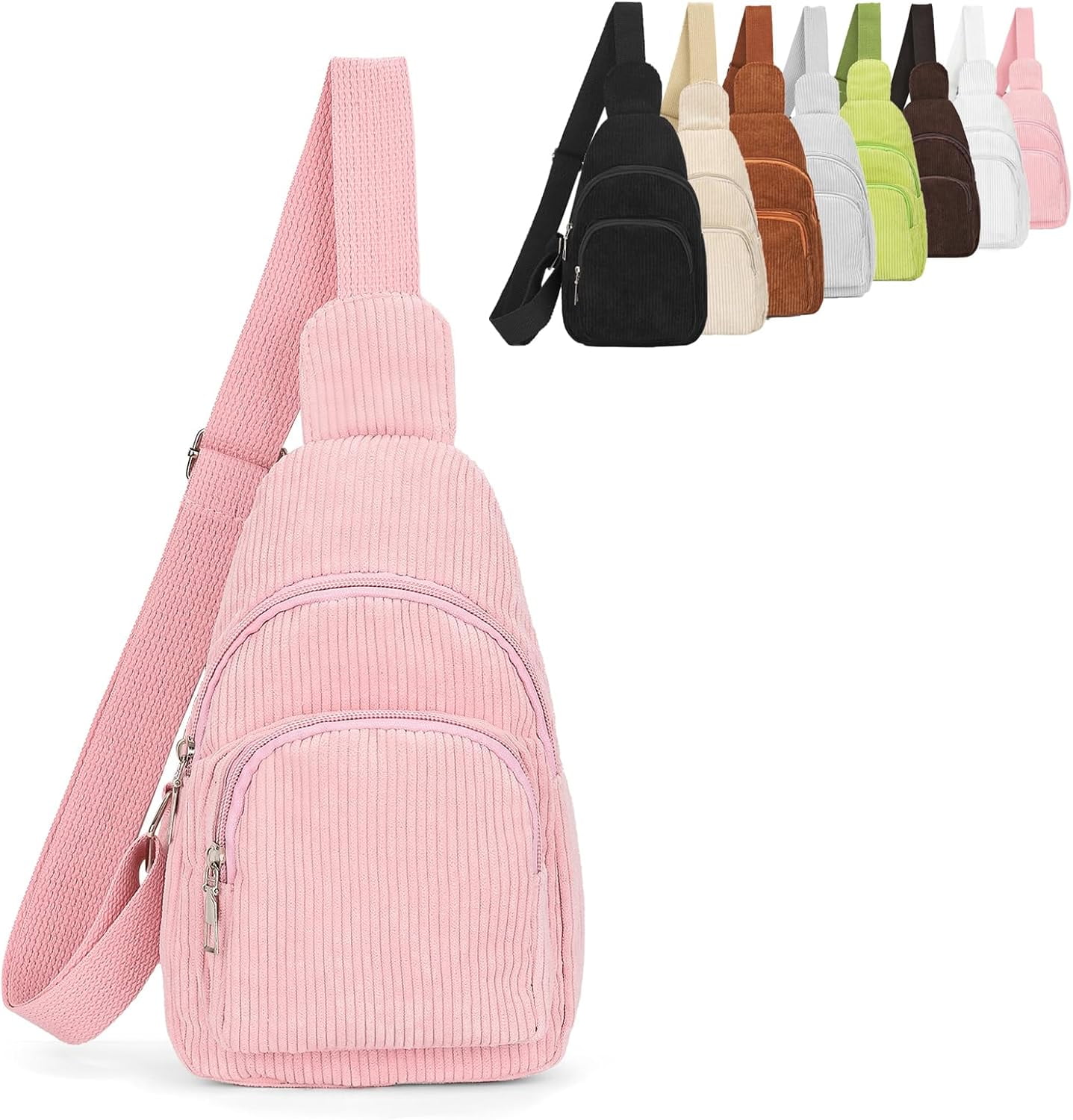 Corduroy Sling Bag for Women/Men Crossbody Purse Small Sling Backpack ...