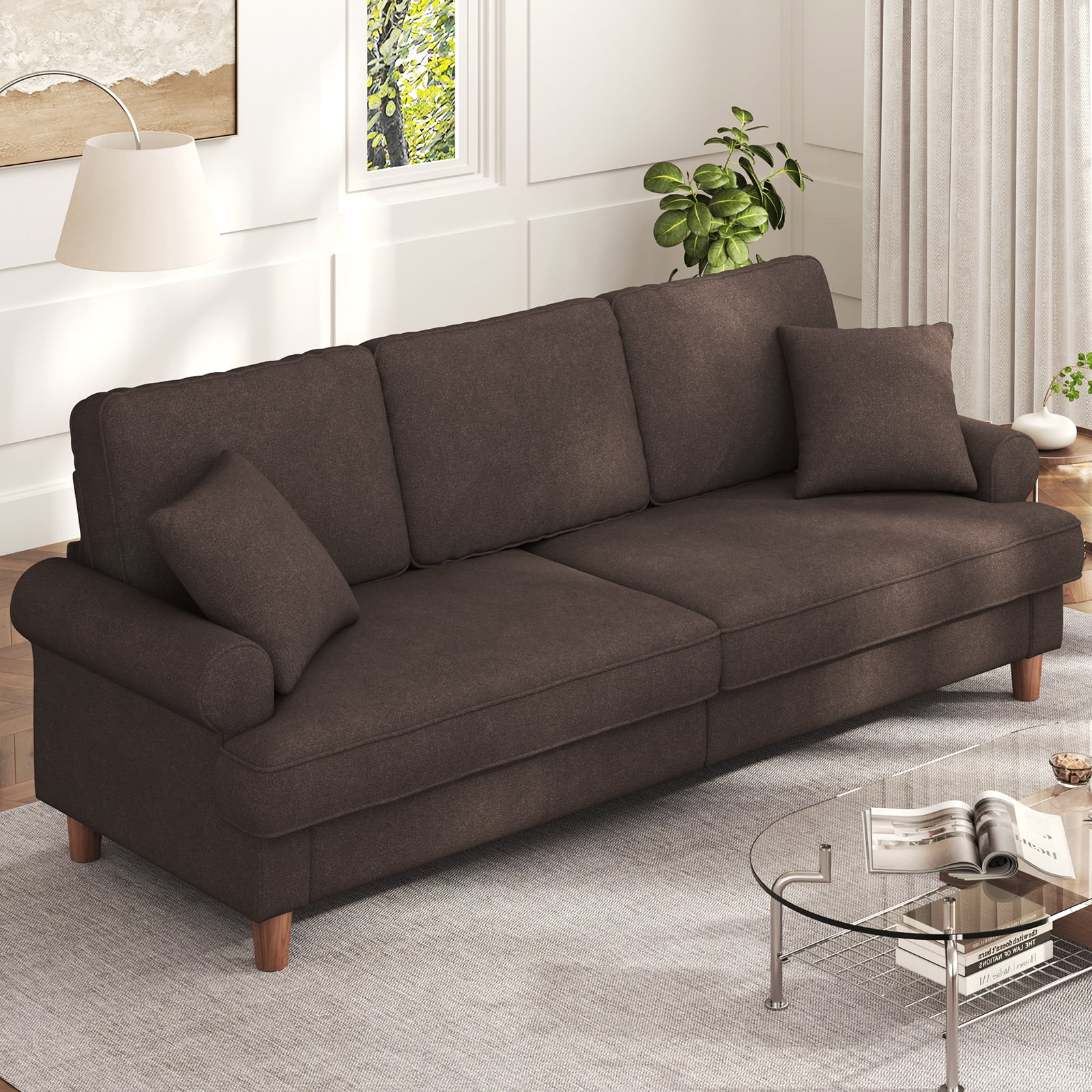 87" Sofa Couch, Comfy Extra Deep Seat 3 Seater Couch for Living Room ...
