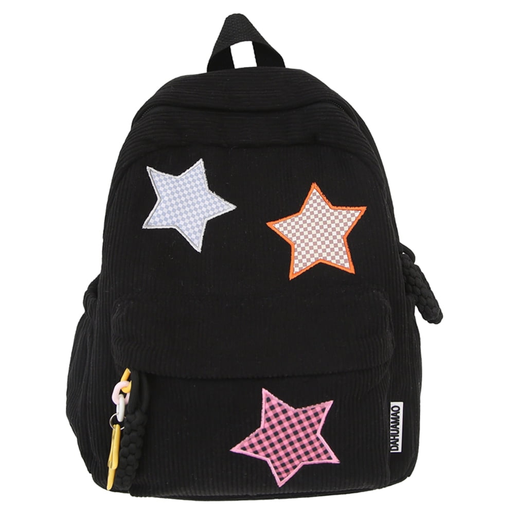 Corduroy Star Backpack Large Capacity for Women Daypack for Campus ...