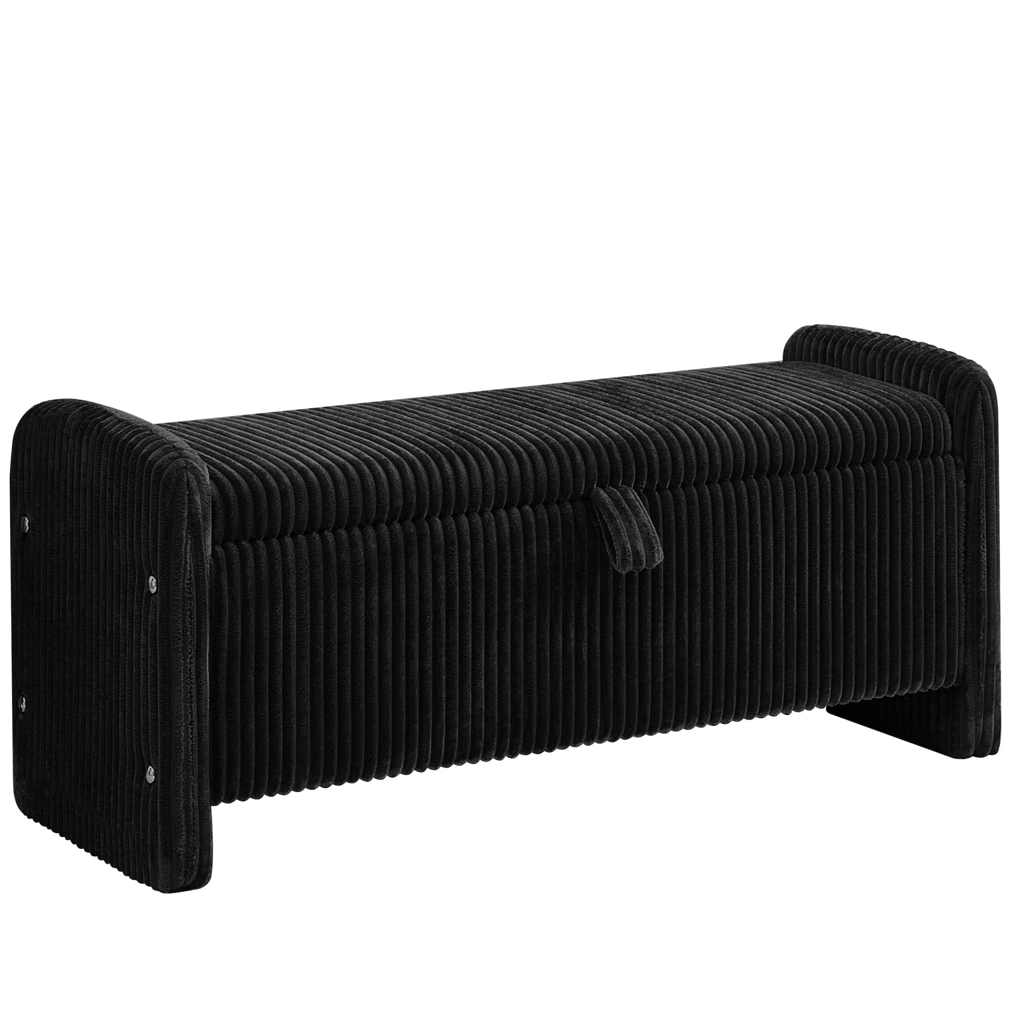 WUTUTUEE 44" Corduroy Storage Ottoman Bench, End of Bed Storage Bench, Upholstered Entryway ...