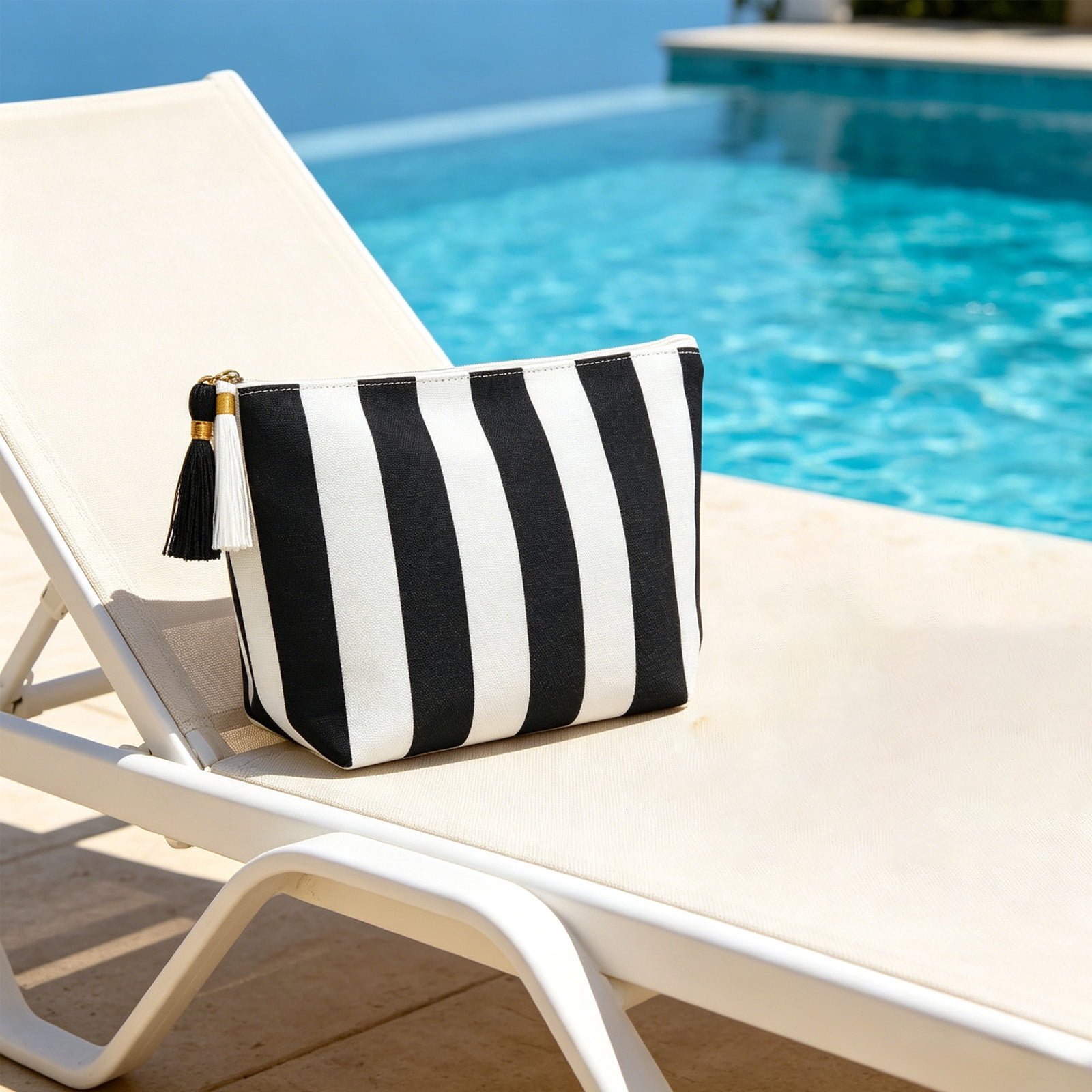 Corduroy Striped Cosmetic Bag, Portable Toiletry and Travel Organizer ...