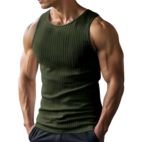 Corduroy Tank Tops for Men Summer Ribbed Sleeveless Shirts Casual ...
