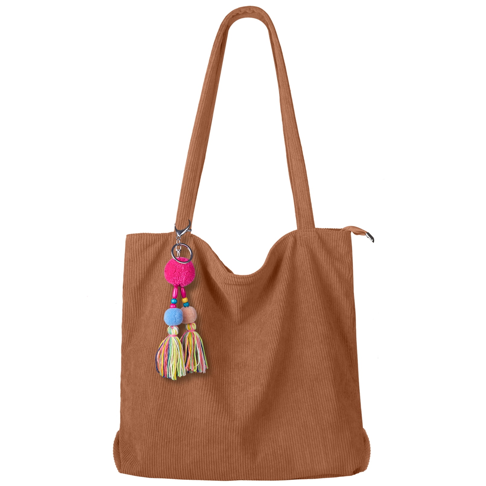 Corduroy Totes Bag with Zip, FITDON Shoulder Bags Handbags Women's ...